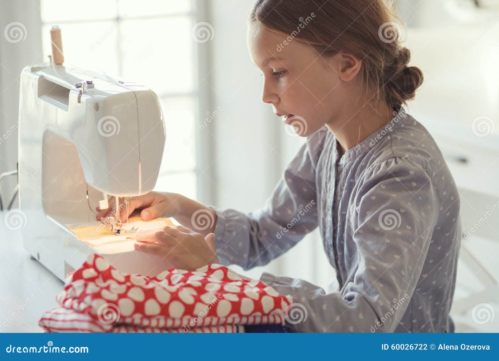 Child sewing stock photo. Image of school, room, clothing - 60026722