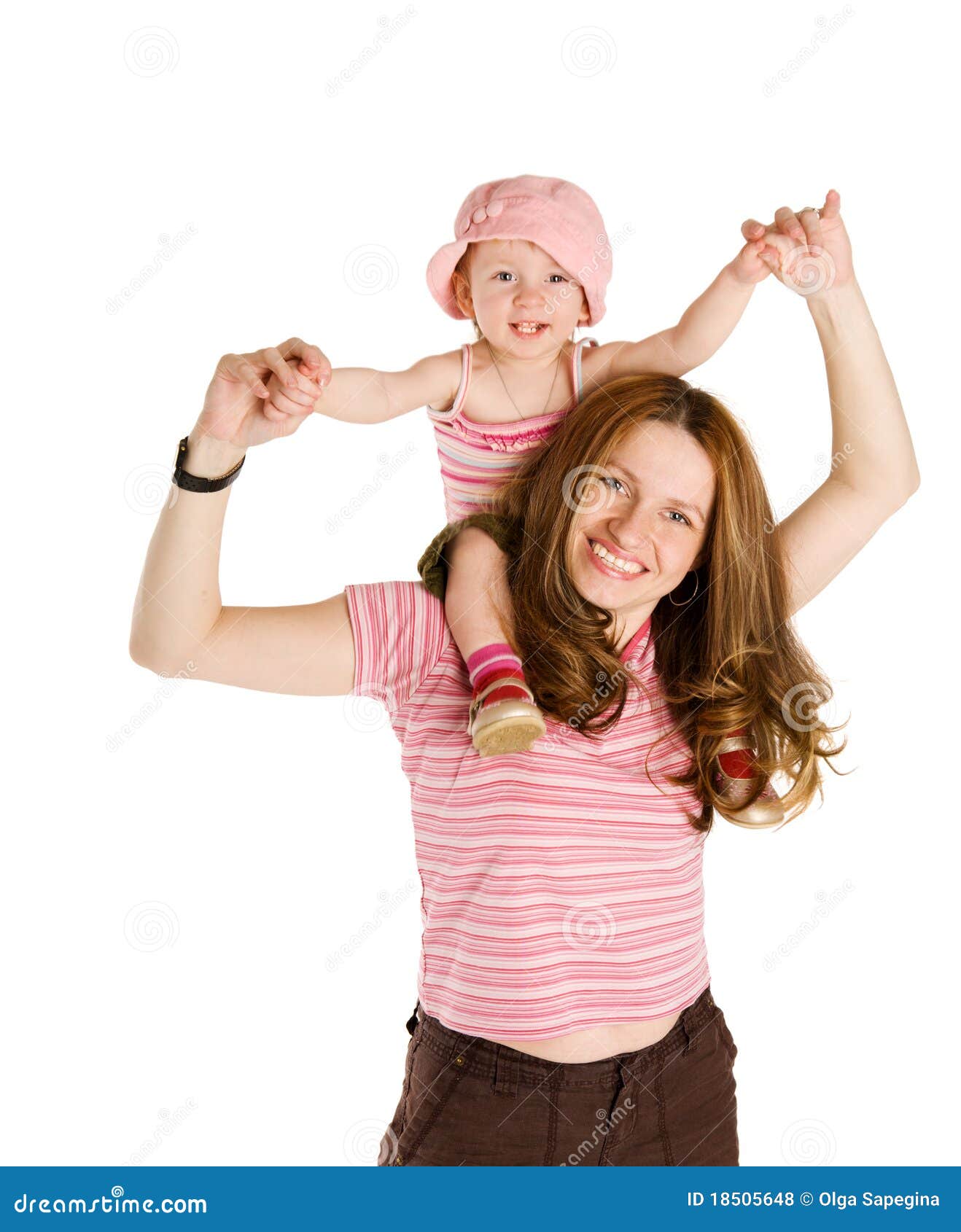 Child on shoulders stock photo. Image of pink, curious - 18505648