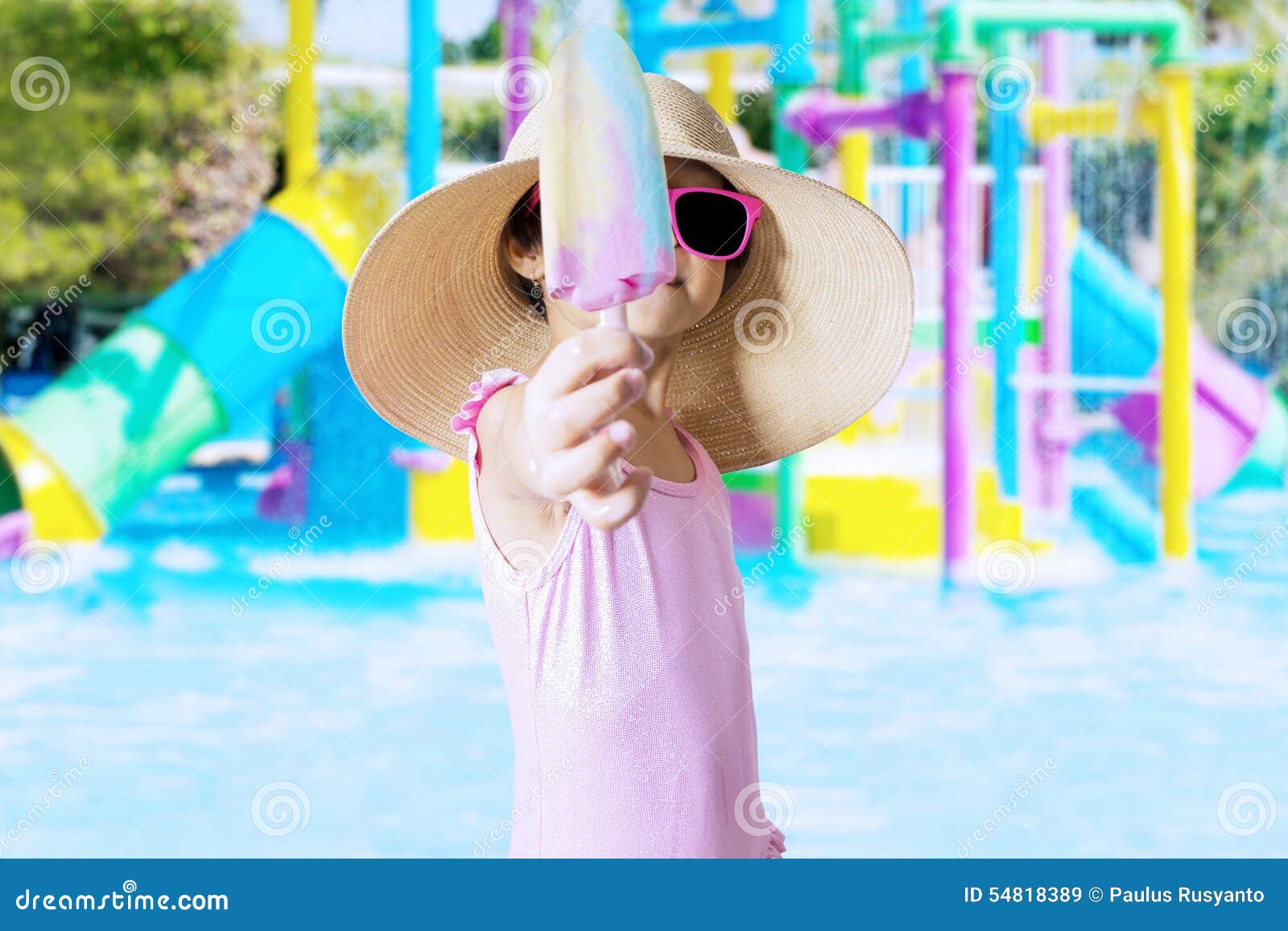 Child Showing Ice Cream at Pool Stock Image - Image of female, pleased ... Child Showing Ice Cream at Pool Stock Image - Image of female, pleased ...