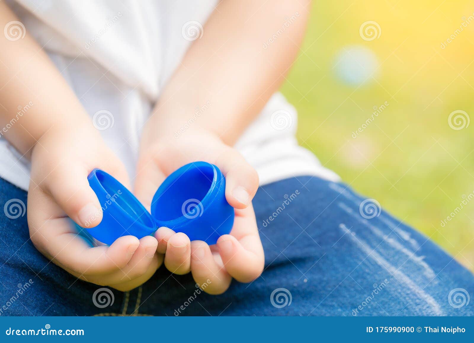 Child Showing an Open Plastic Easter Egg Stock Photo - Image of ...