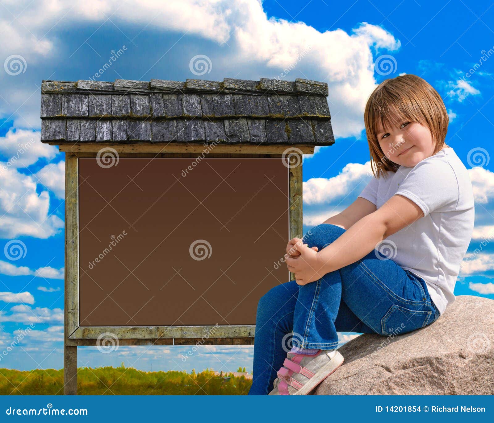 Child Sign stock photo. Image of notice, display, boulder - 14201854