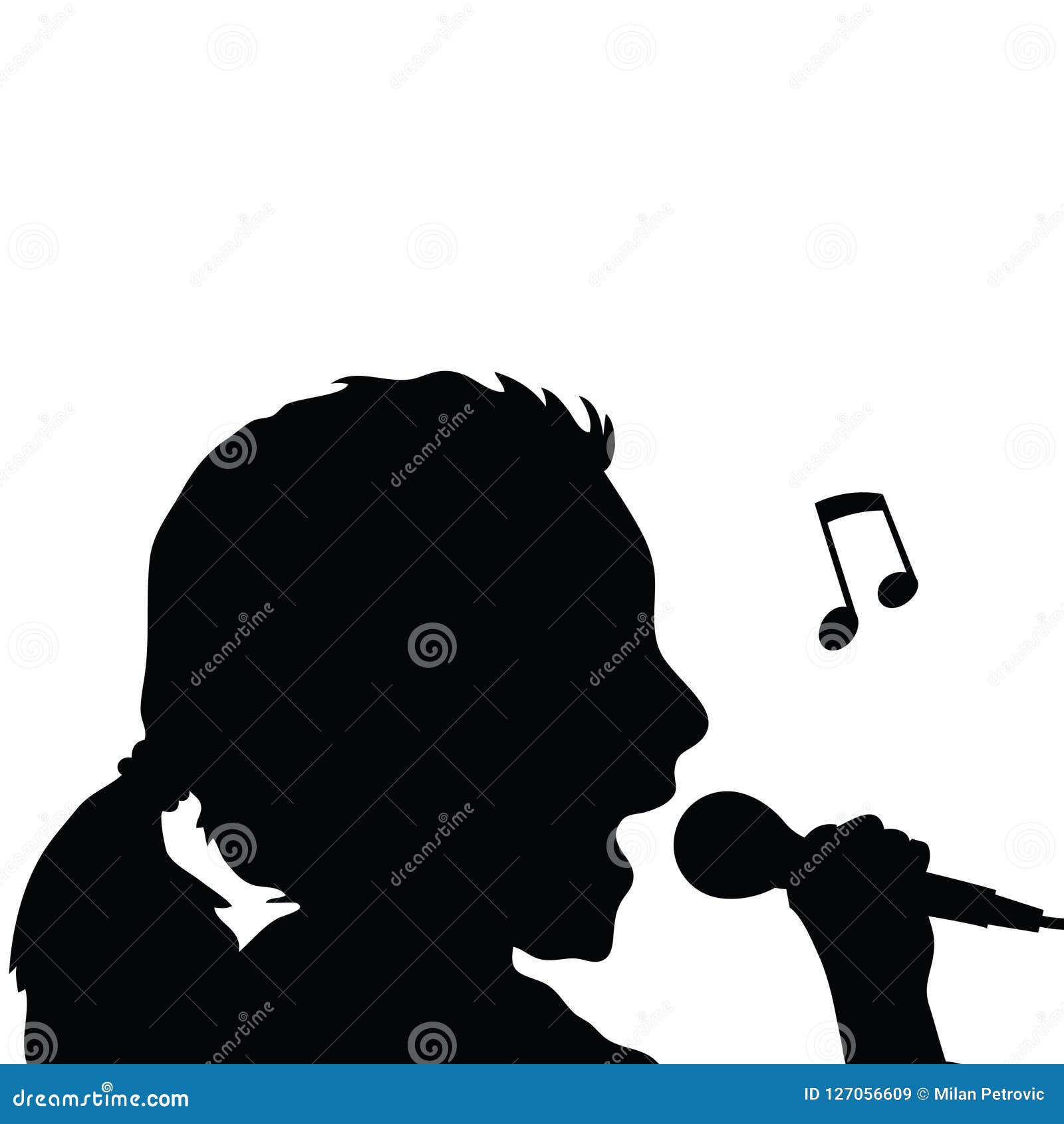 Child Silhouette Singing Illustration Editorial Stock Image ...