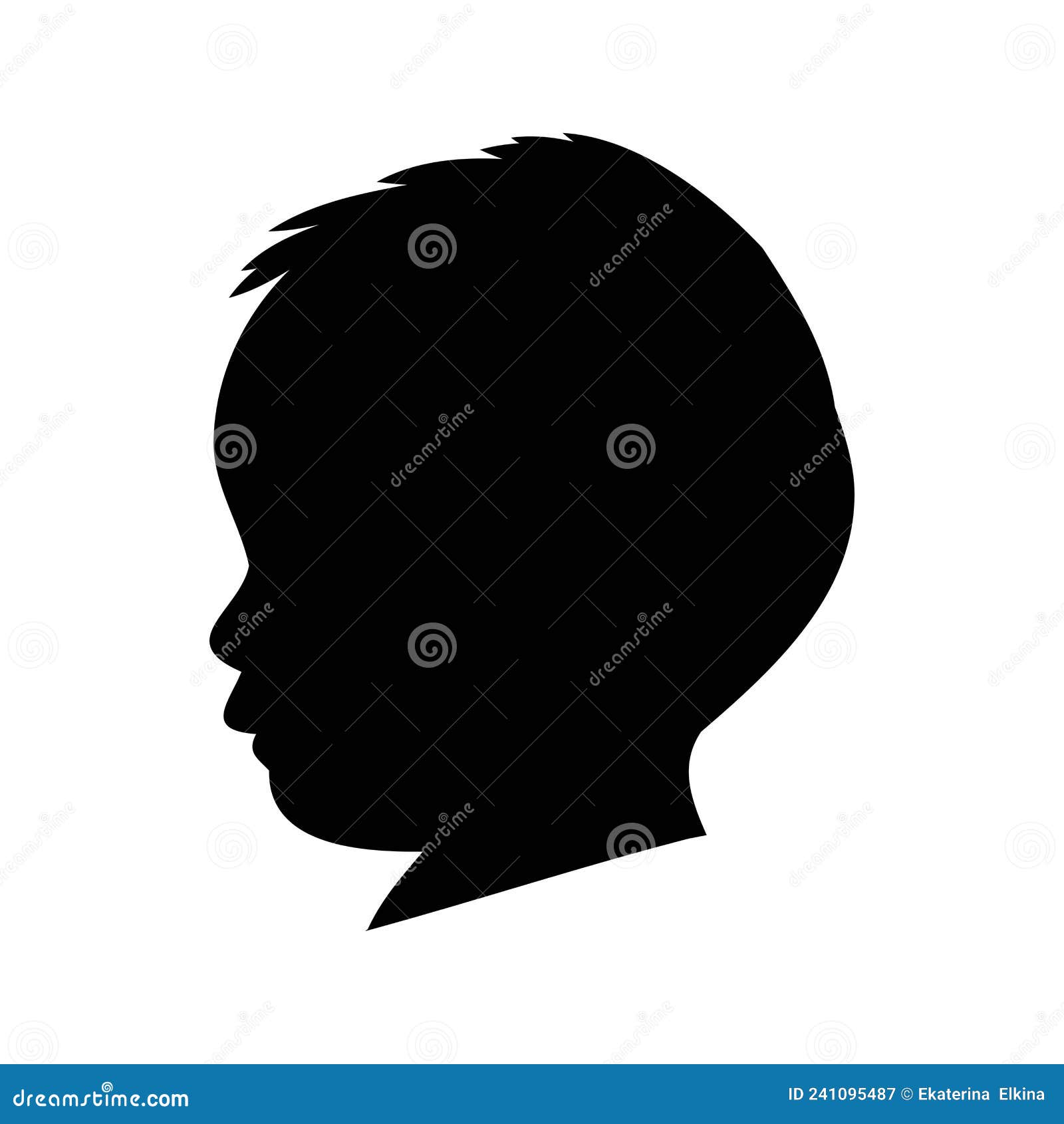 A Child Silhouette Vector Child Profile Vector Stock Vector ...