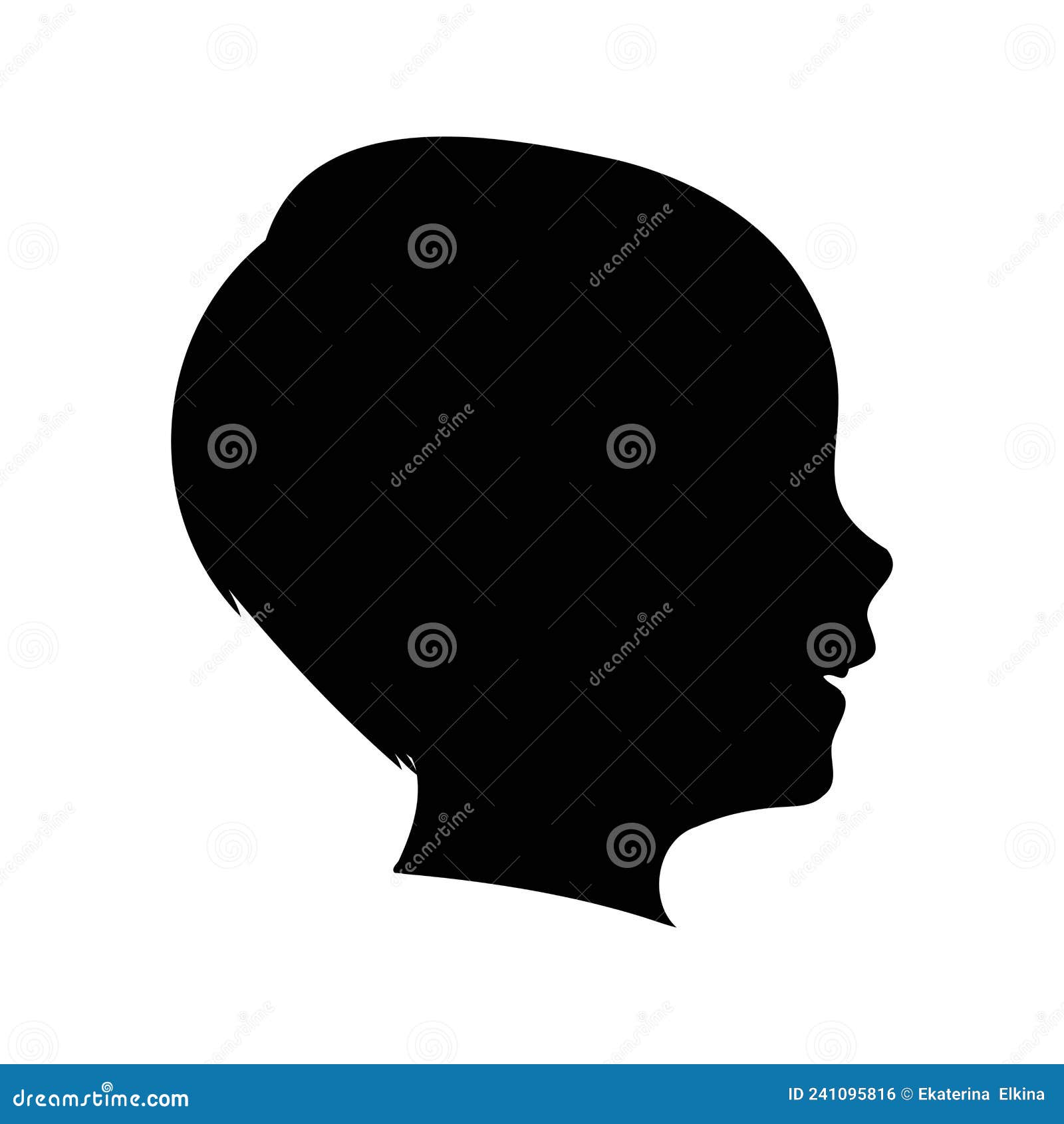 A Child Silhouette Vector Child Profile Vector Stock Vector ...