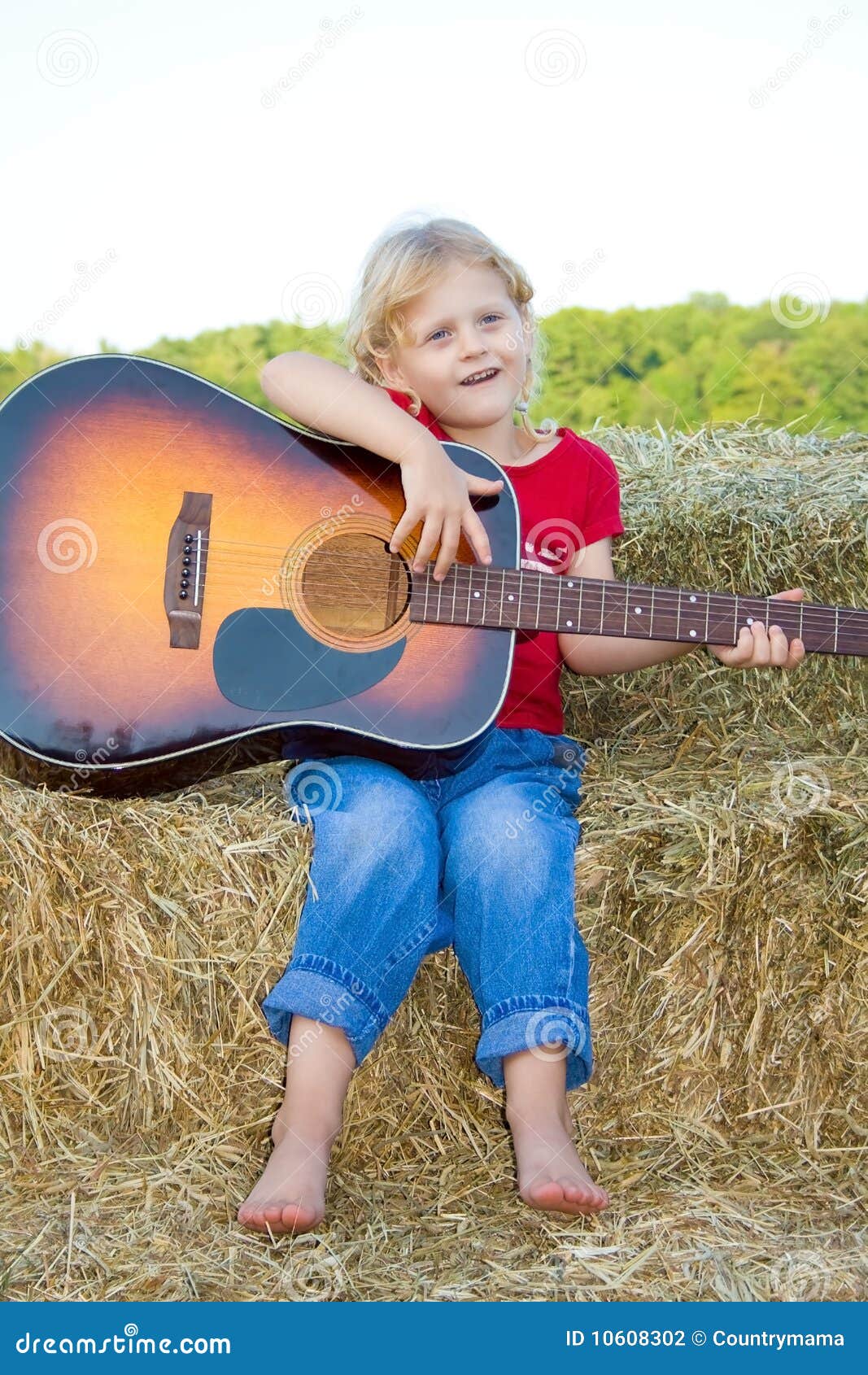 Child singing. stock photo. Image of guitar, grinning - 10608302