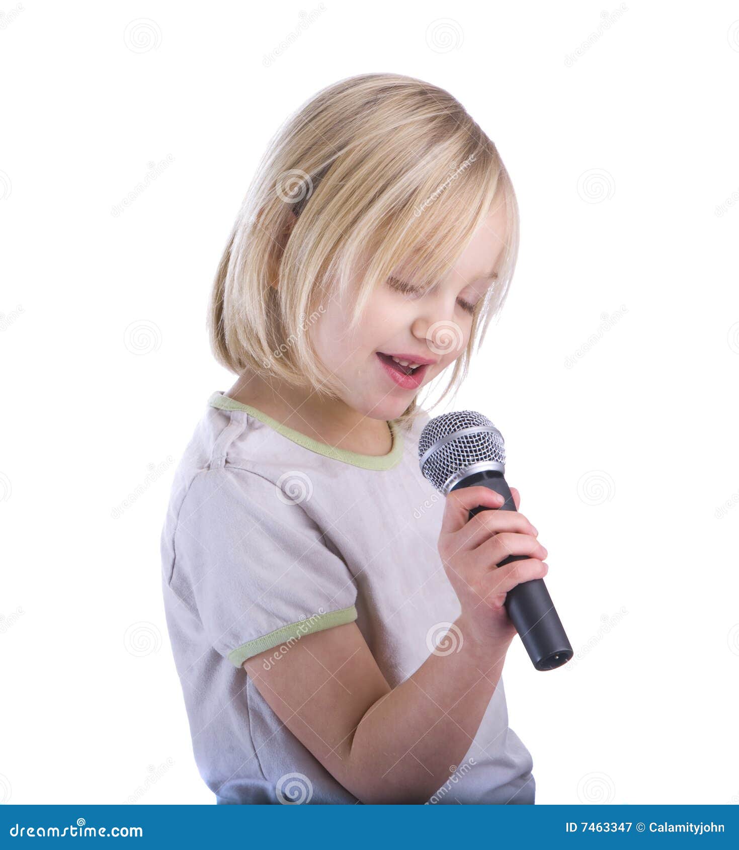 Child Singing Into Microphone Royalty Free Stock Photography - Image ...