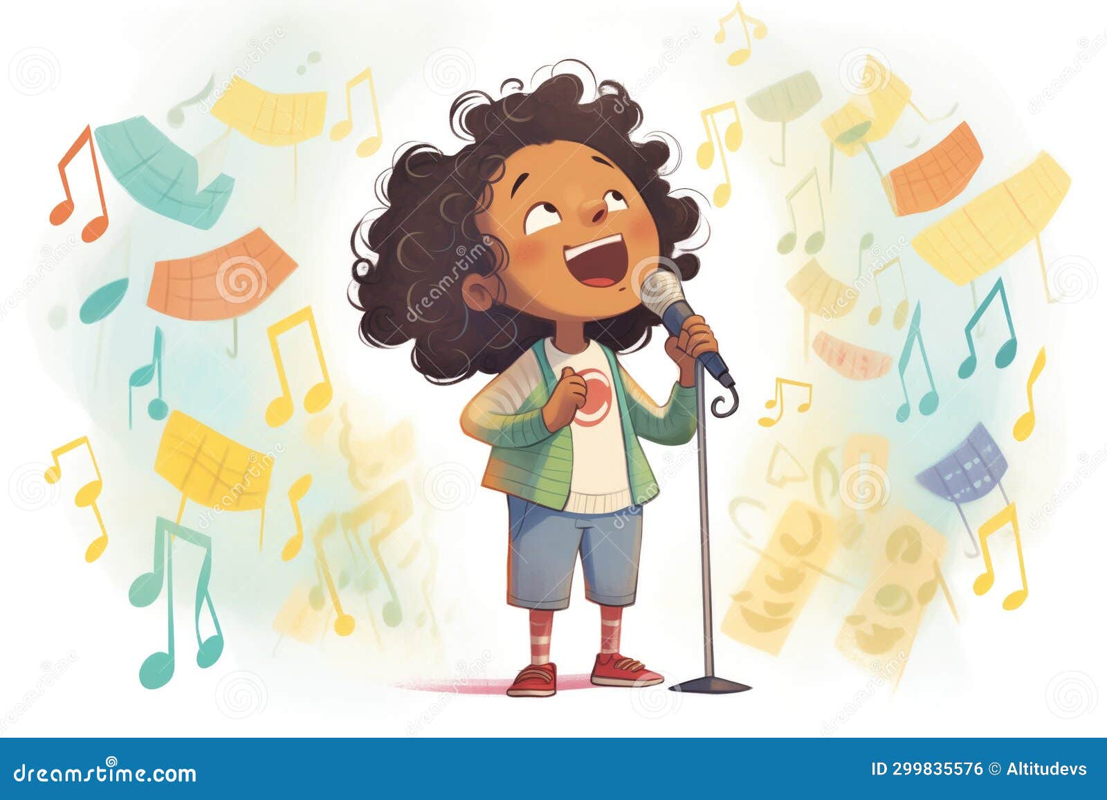 Child Singing Song in Foreign Language Stock Photo - Image of music ...