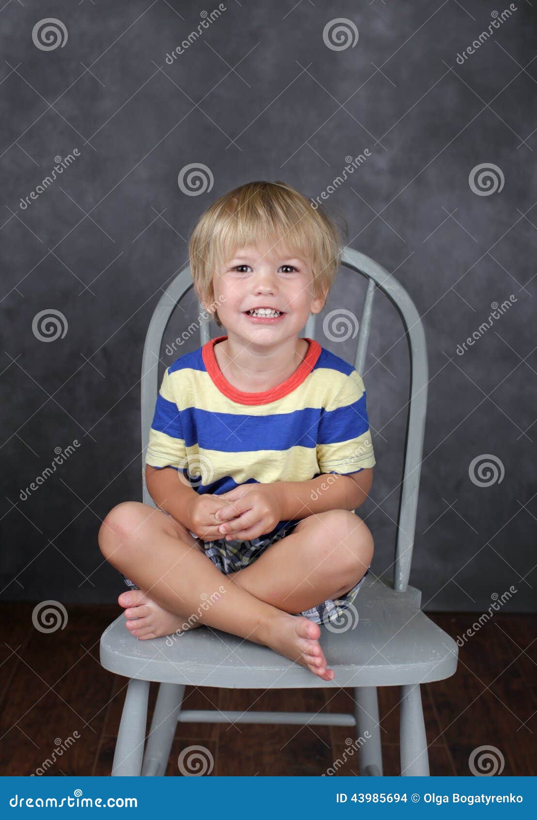 Child Sitting on Chair in School, Education Stock Photo - Image of ...