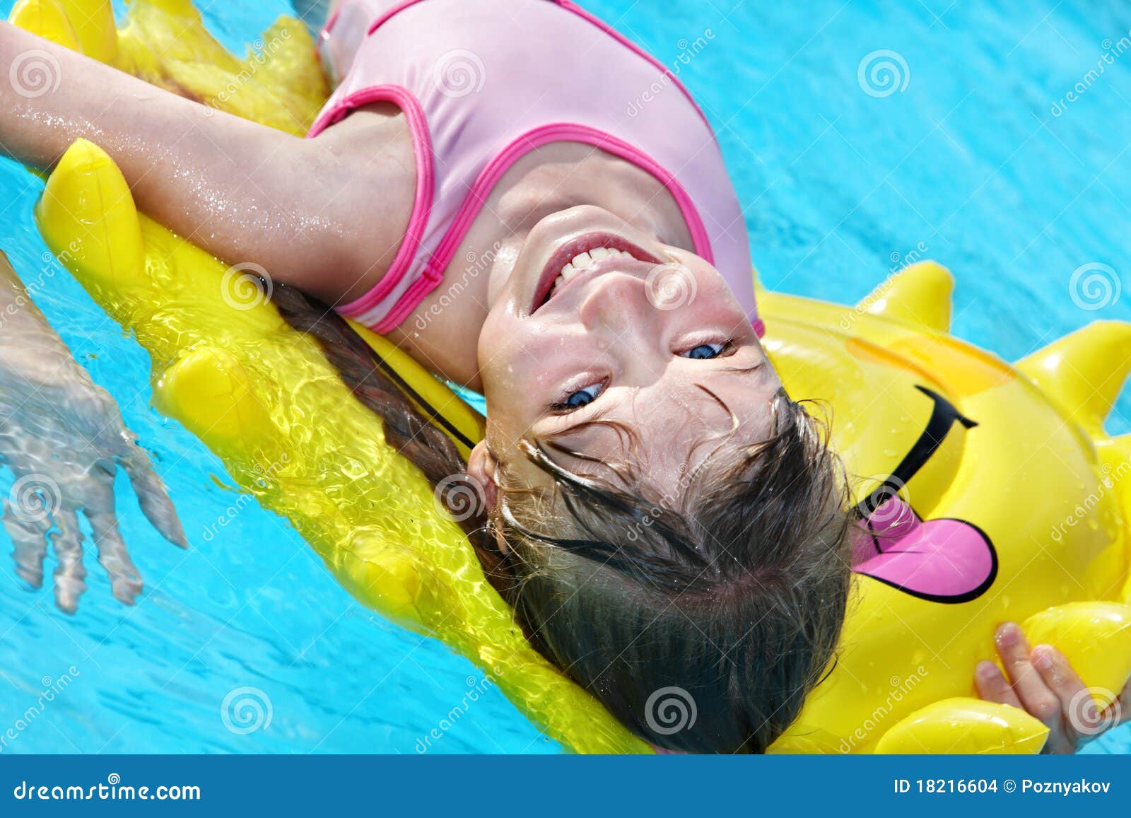 Child Sitting on Inflatable Ring . Stock Photo - Image of learn ...