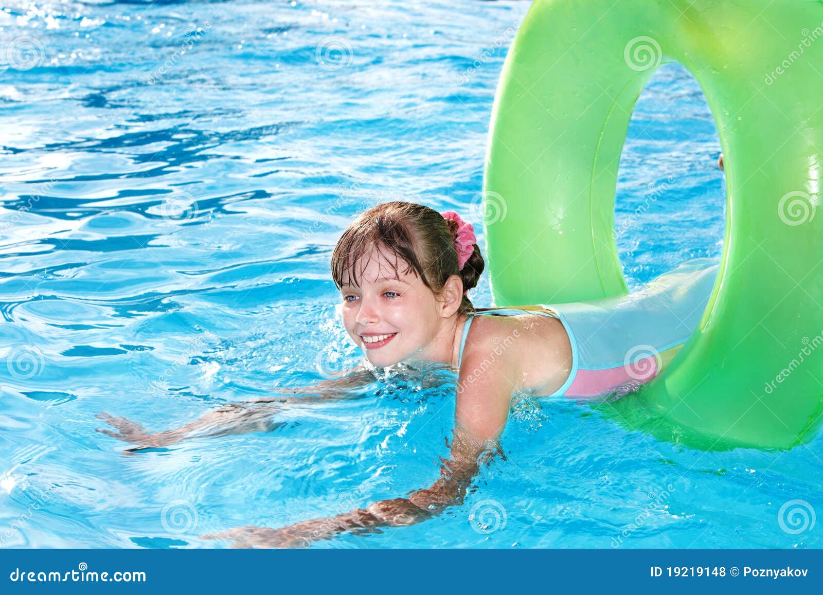 Child Sitting on Inflatable Ring. Stock Photo - Image of pool, ring ...