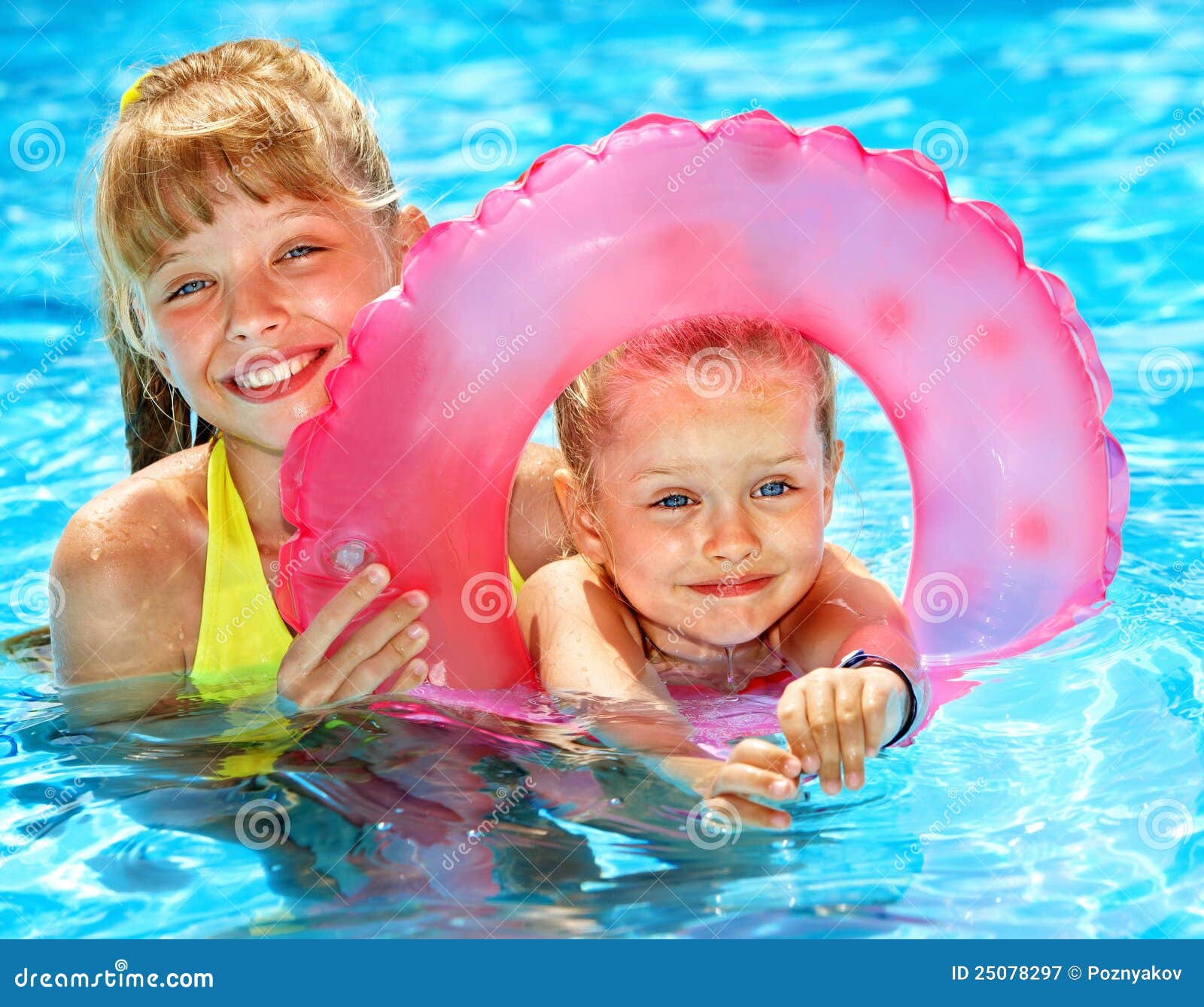 Child Sitting on Inflatable Ring.. Stock Image - Image of love, pool ...