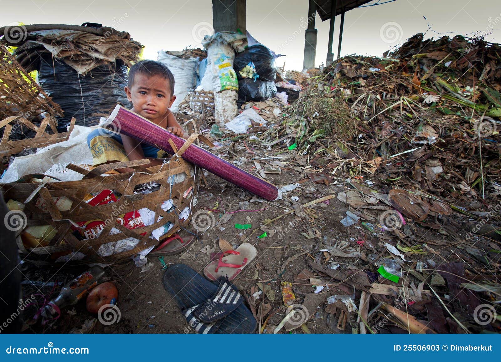 Child is Sitting in a Landfill Editorial Stock Photo - Image of life ...