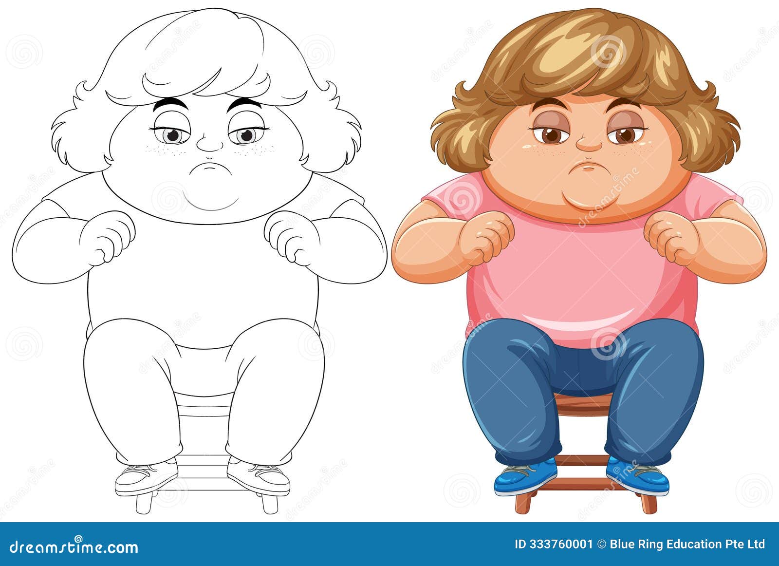 A child sitting on a stool stock illustration. Illustration of artwork ...