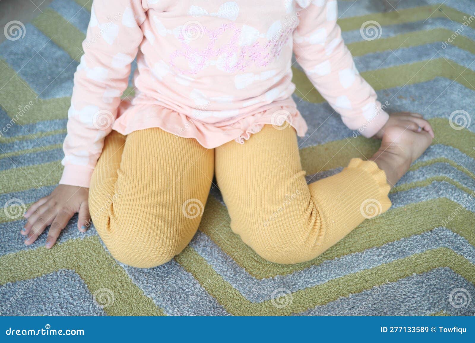Child Sitting W Posture on the Floor . Stock Image - Image of chair ...