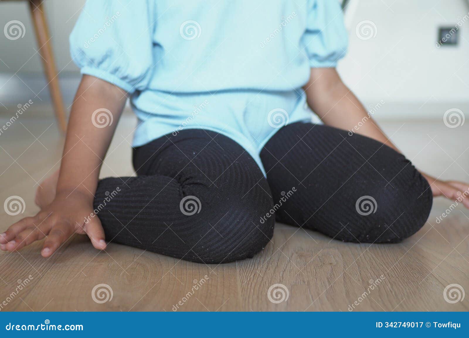 Child Sitting W Posture on the Floor . Stock Image - Image of children ...