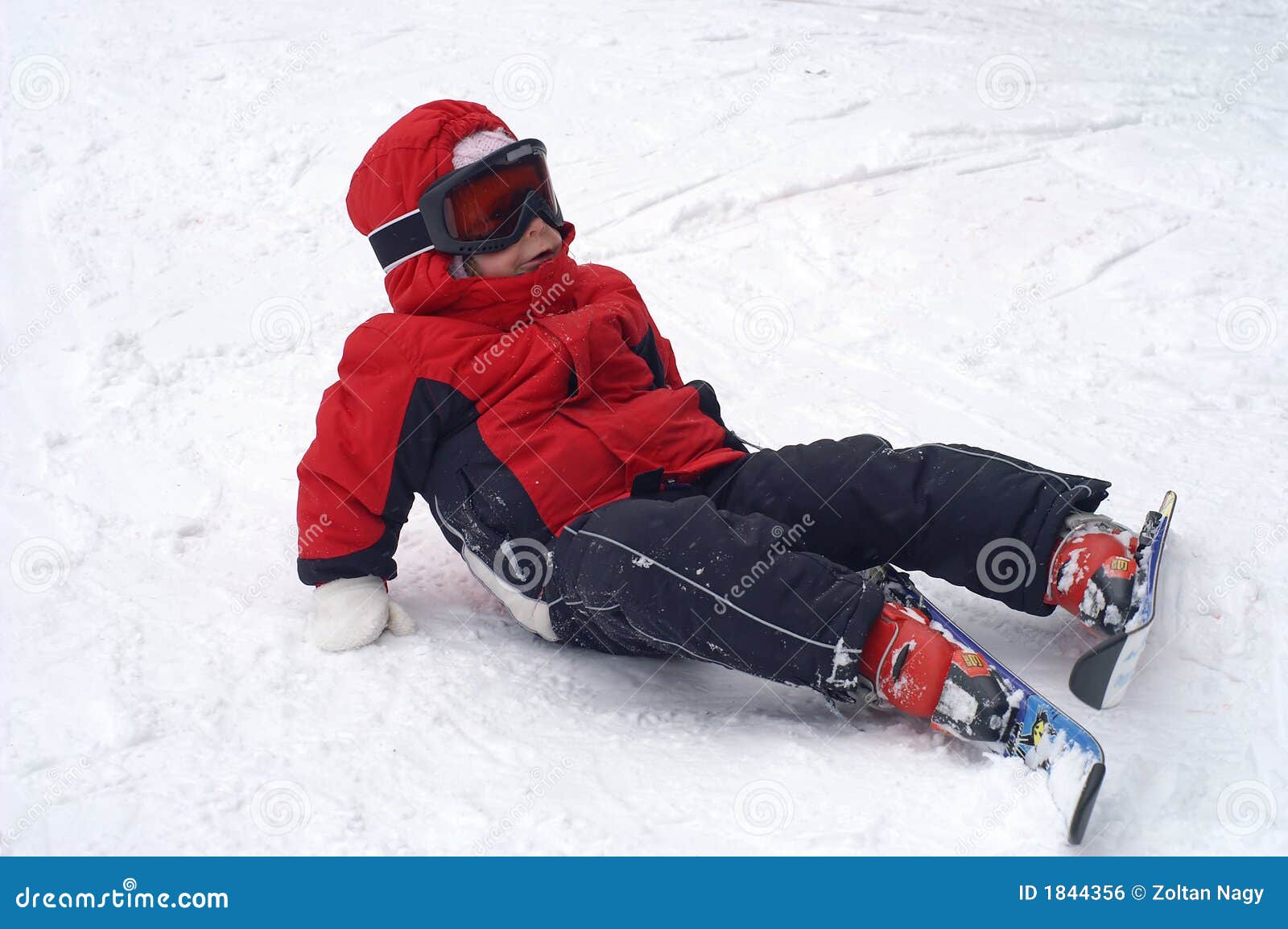 Child ski - falling stock photo. Image of season, girl - 1844356
