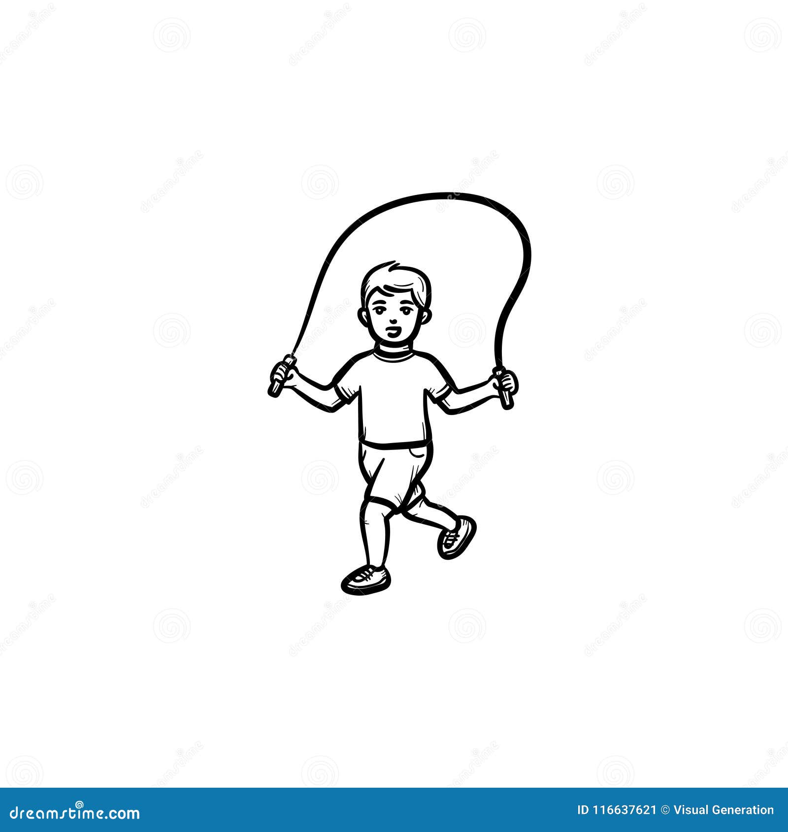 Child with Skipping Rope Hand Drawn Outline Doodle Icon. Stock Vector ... Child with Skipping Rope Hand Drawn Outline Doodle Icon. Stock Vector ...