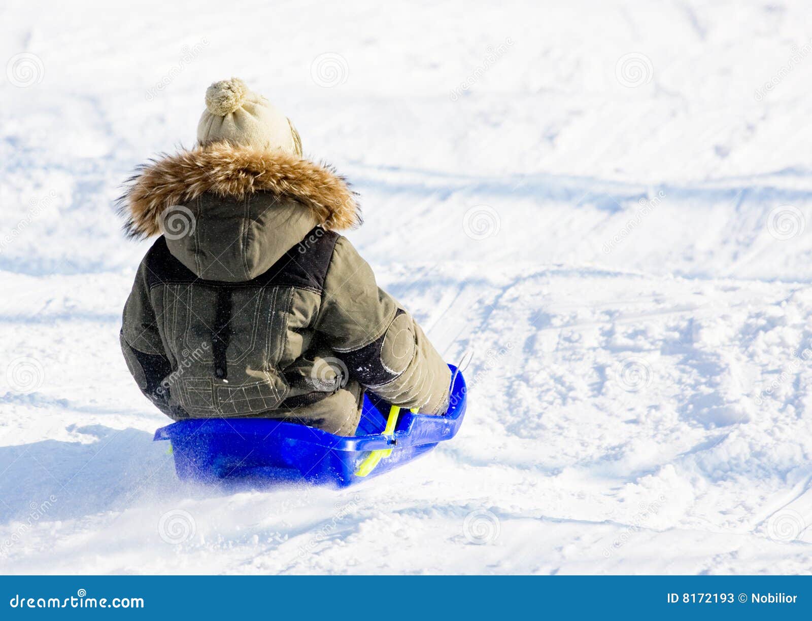 Child On A Sled Picture. Image: 8172193