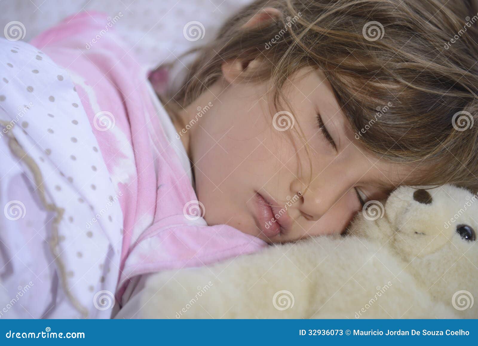 Sleeping Boy With Teddy Bear Toy Stock Photography | CartoonDealer.com ...