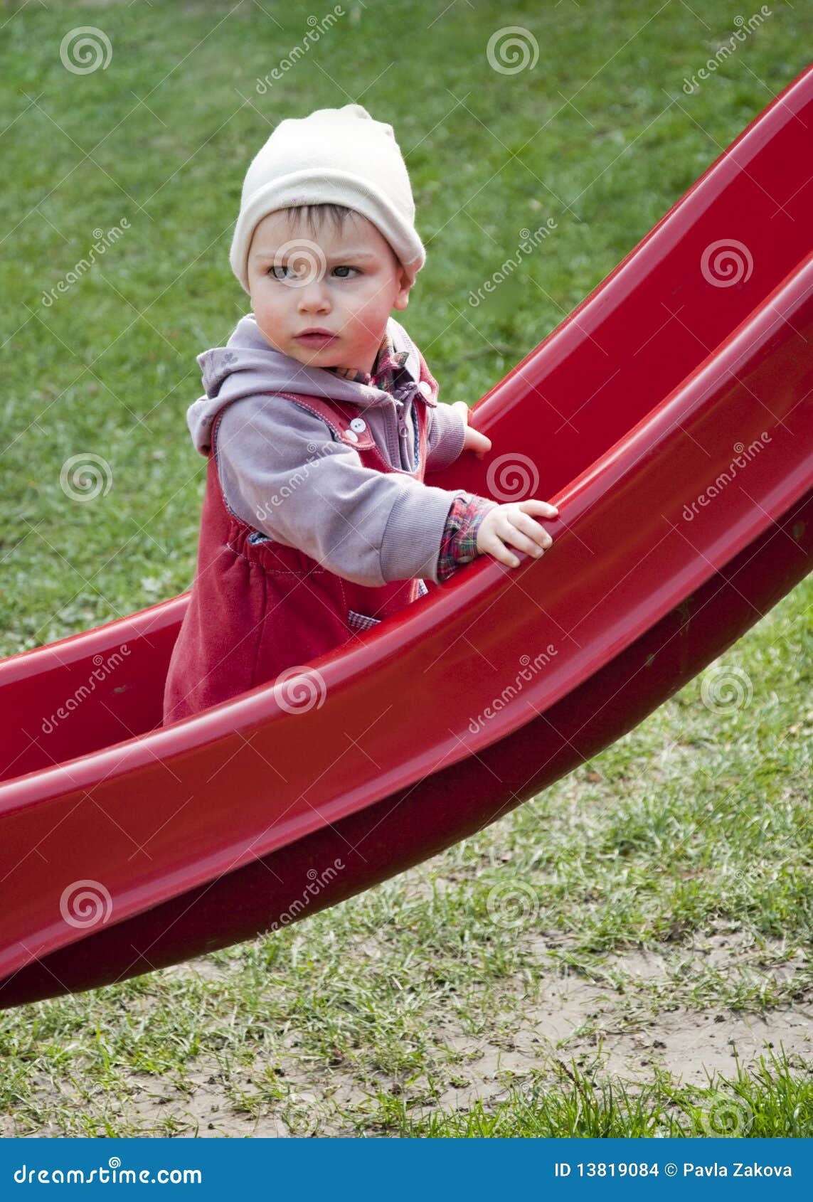 Child on a slide stock photo. Image of play, grass, little - 13819084