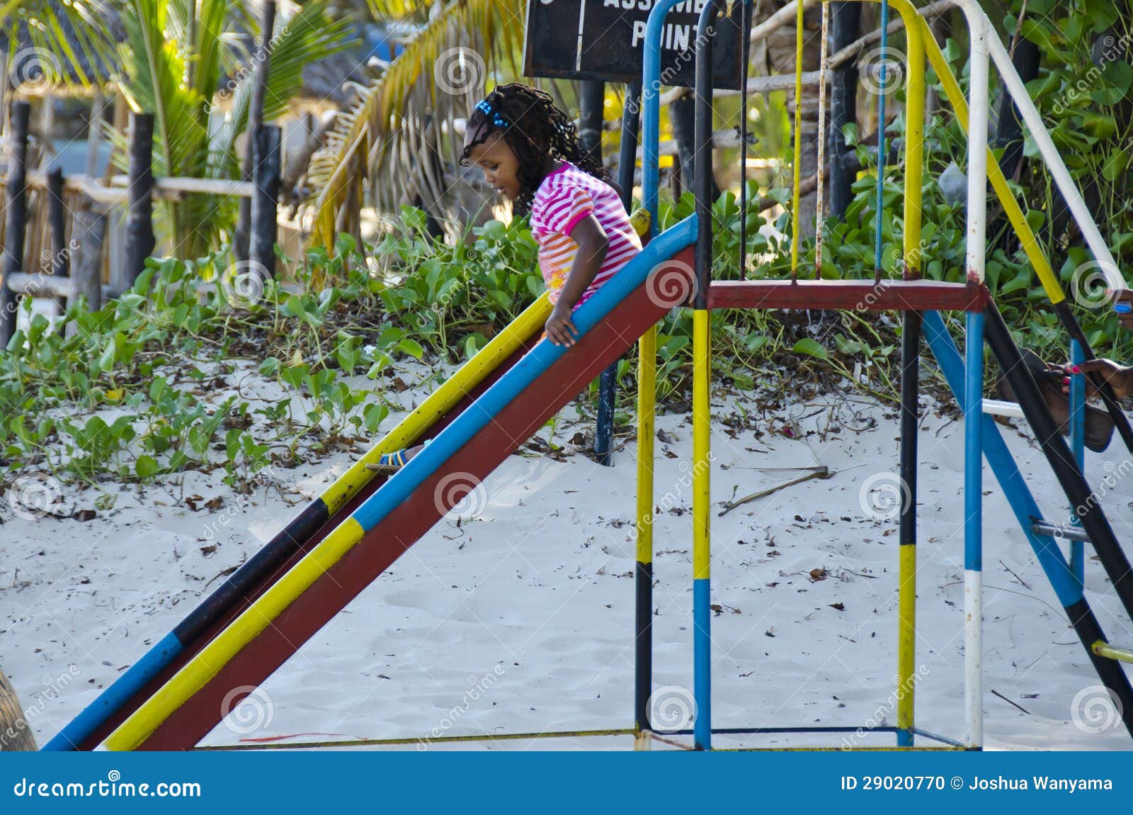 Child on a slide stock photo. Image of playing, african - 29020770