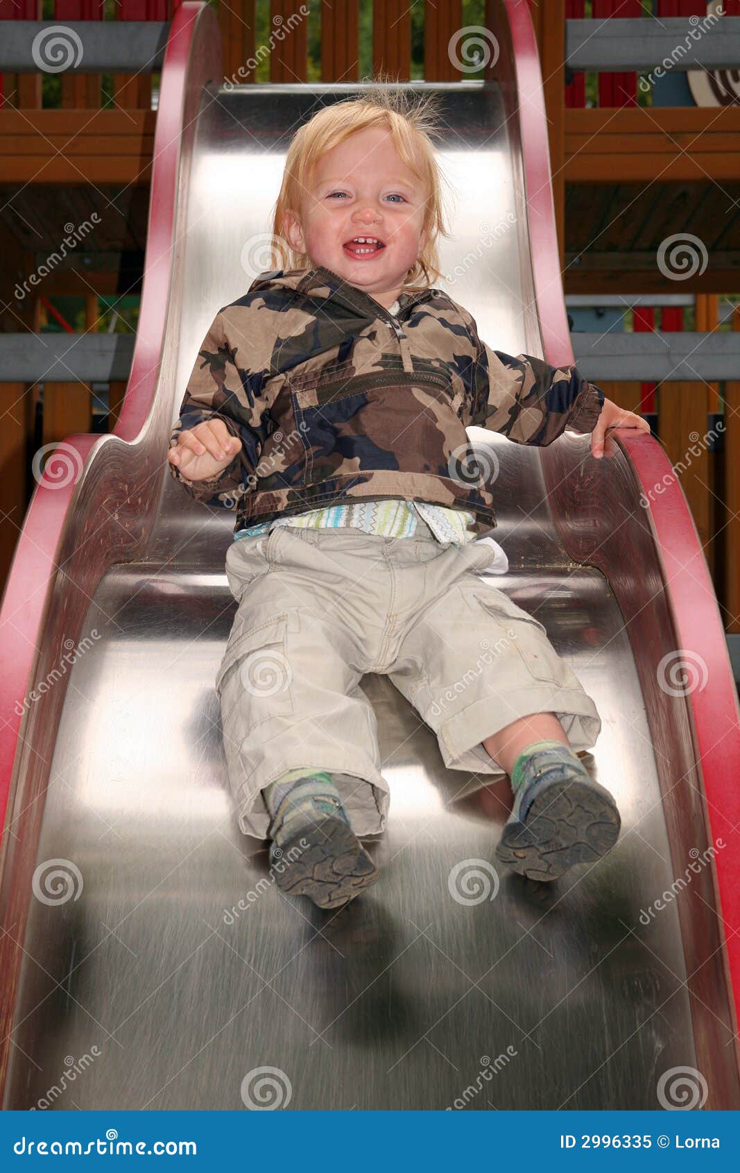 Child slide play stock image. Image of enjoying, baby - 2996335