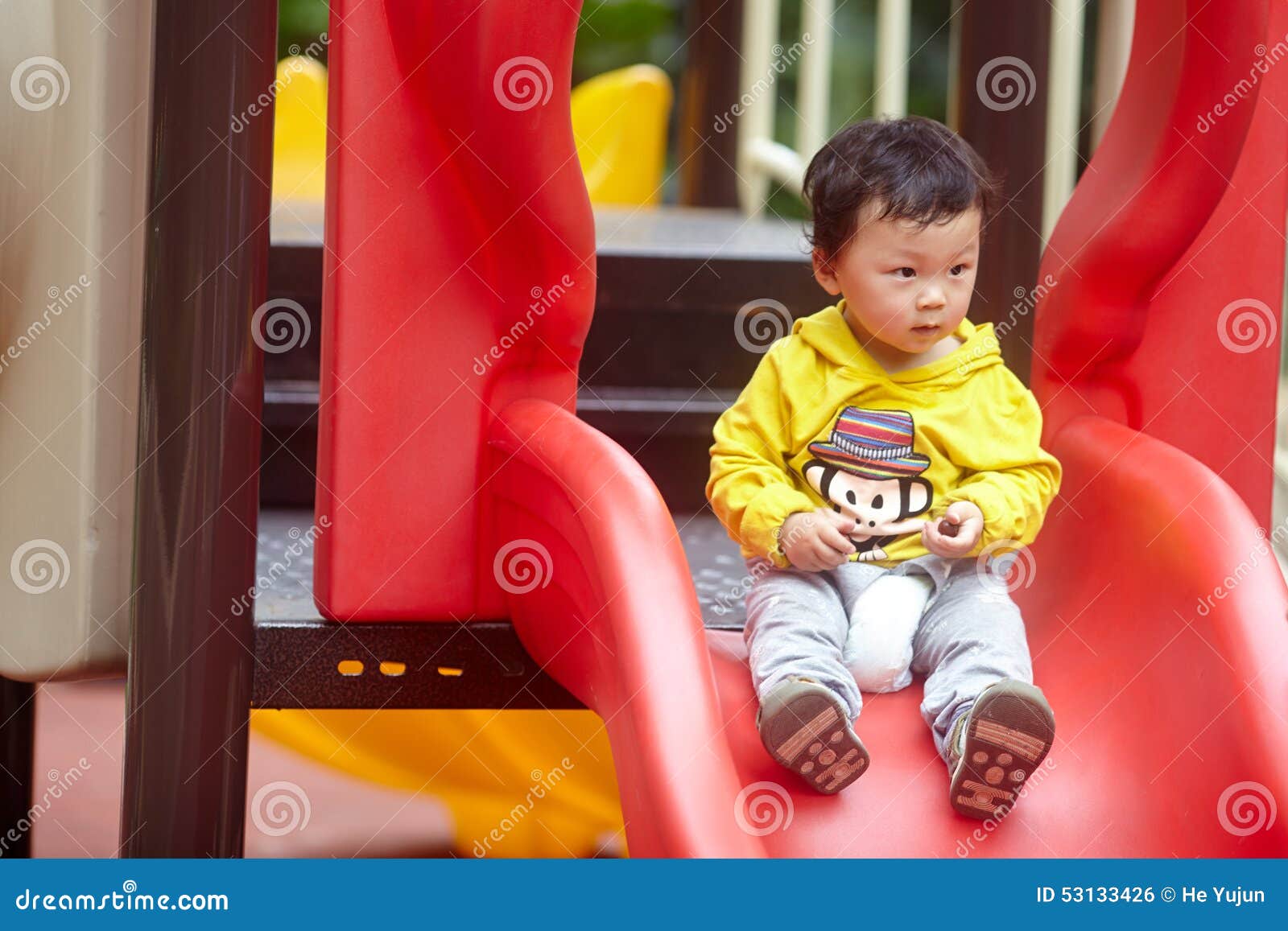 Child on a slide stock photo. Image of caucasian, activity - 53133426