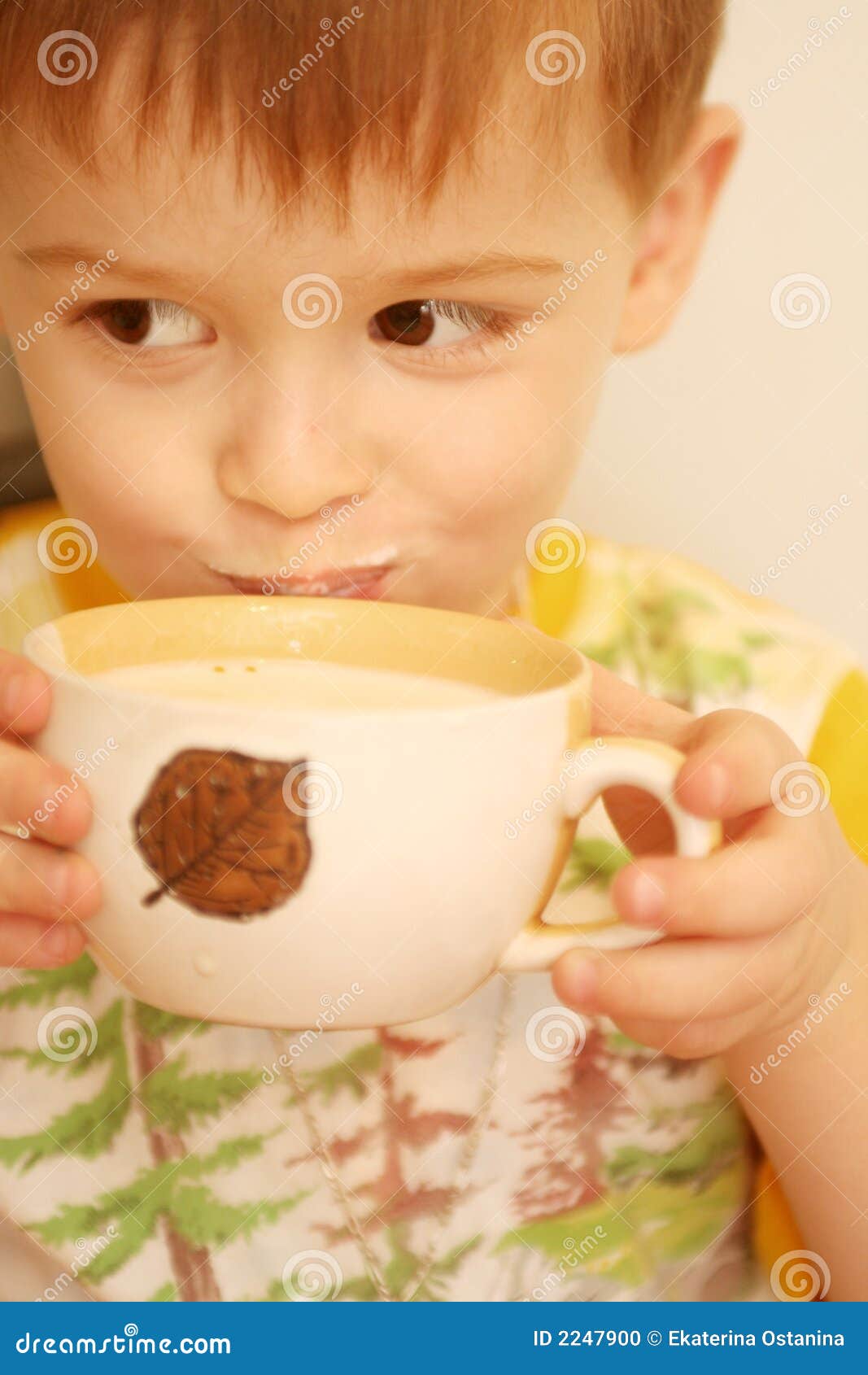 The Child Smiling Drinks Milk Stock Photo - Image of child, drinks: 2247900