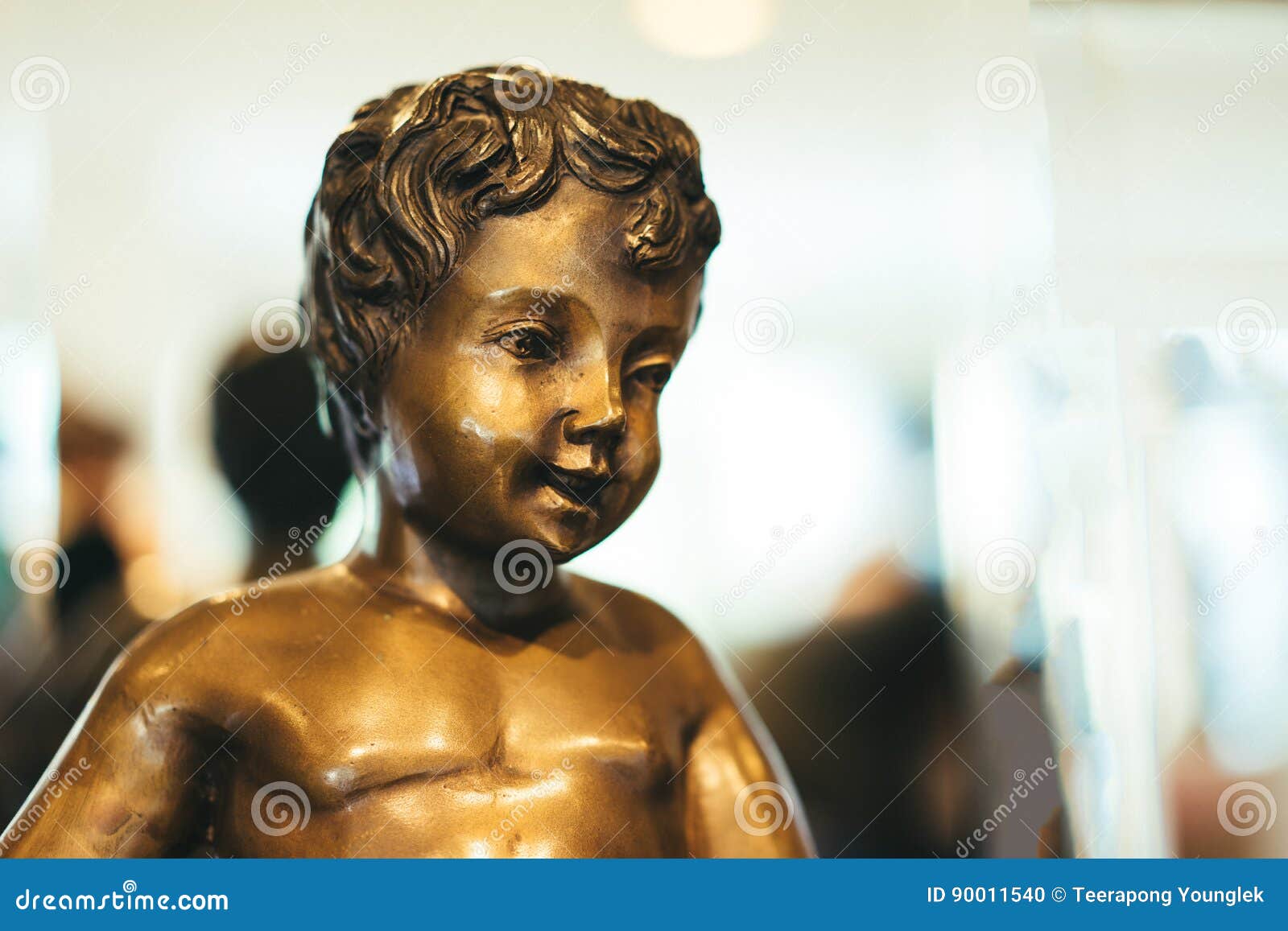 Child Smiling Statues Made of Brass. Stock Photo - Image of human, boys ...