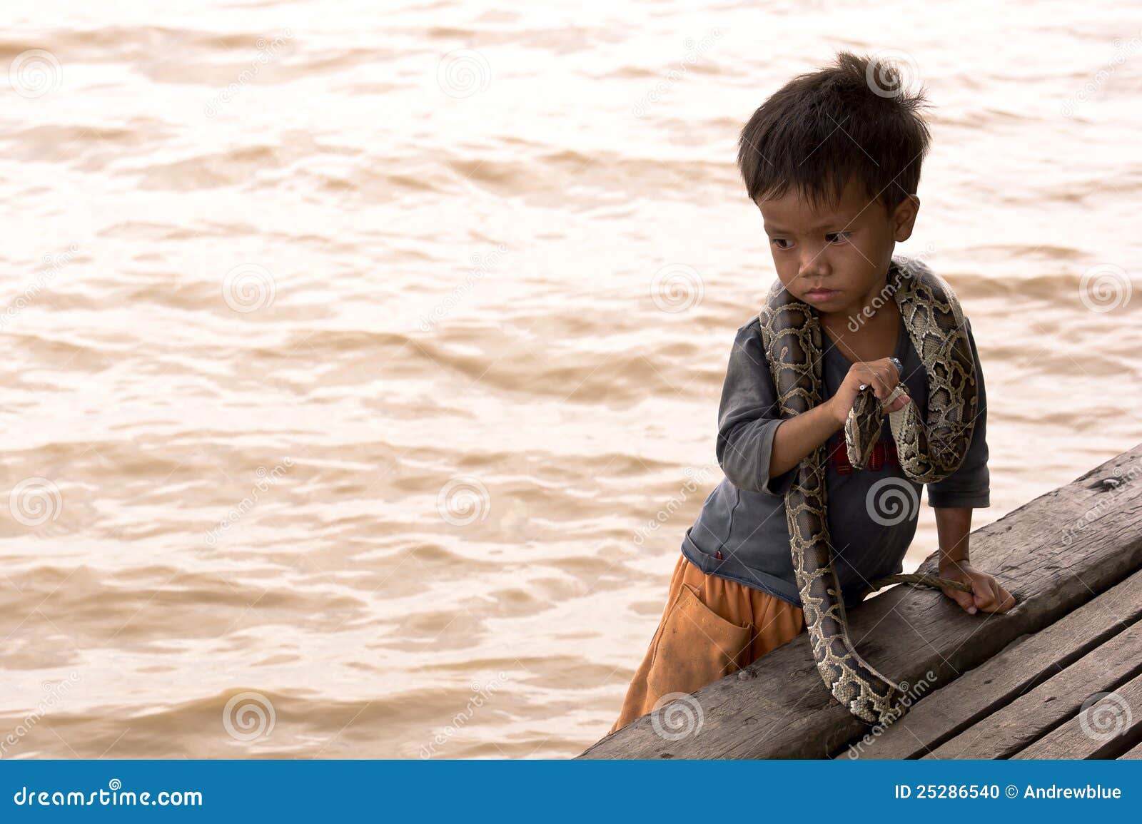 Child Snake Performer editorial image. Image of khmer - 25286540