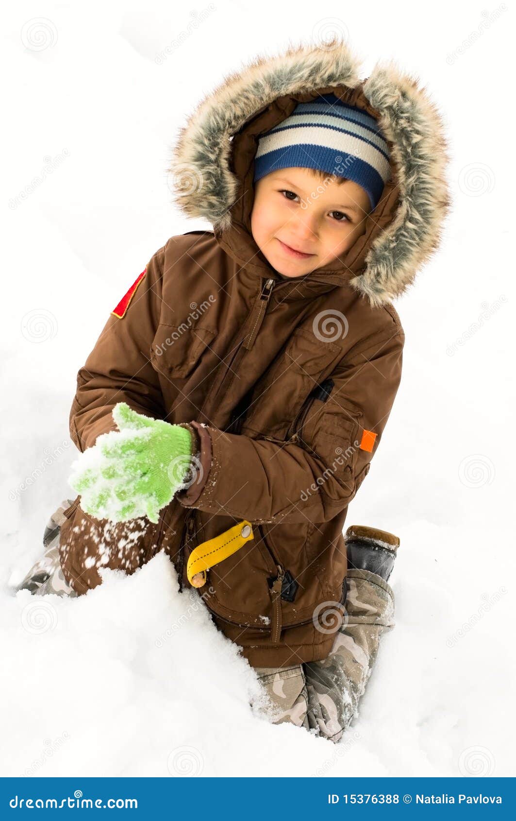 Child with snow stock photo. Image of young, child, nature - 15376388