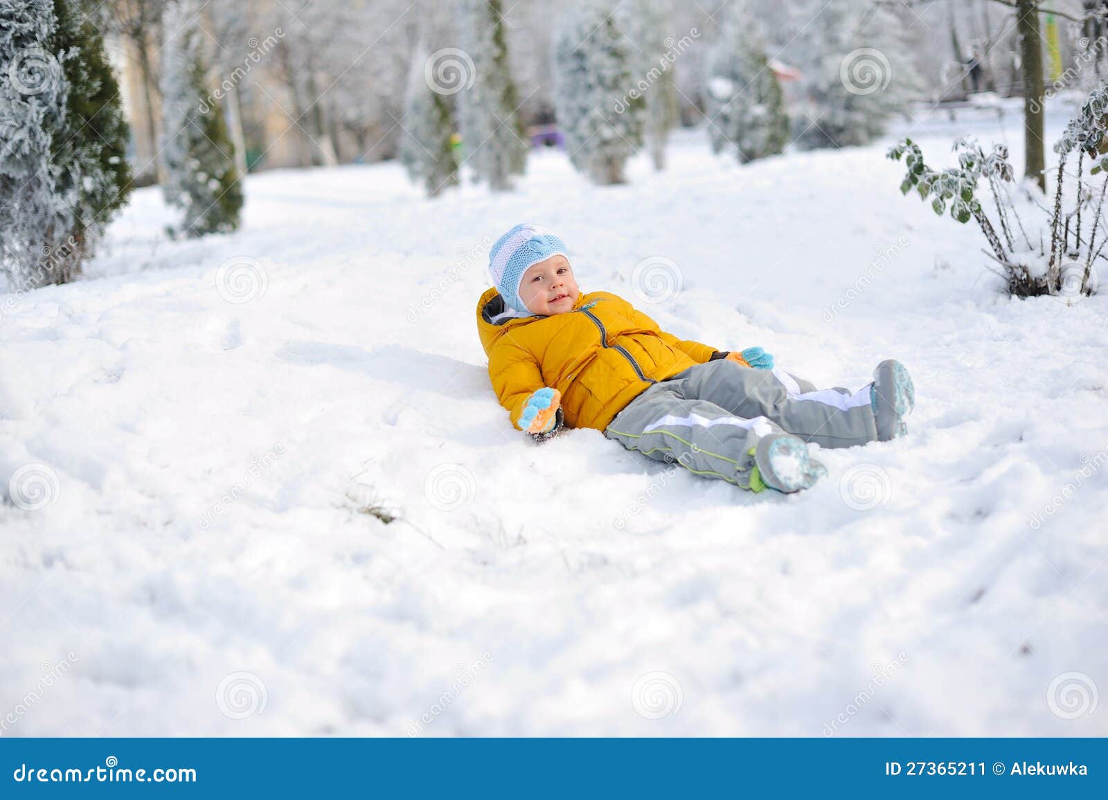The child on snow stock image. Image of happy, nature - 27365211