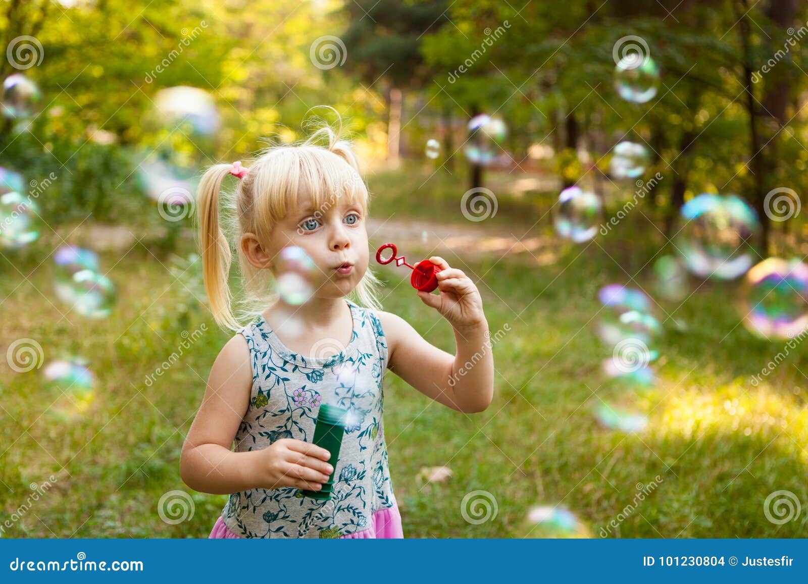 Child and Soap Bubbles in Summer Stock Photo - Image of lifestyle, copy ...