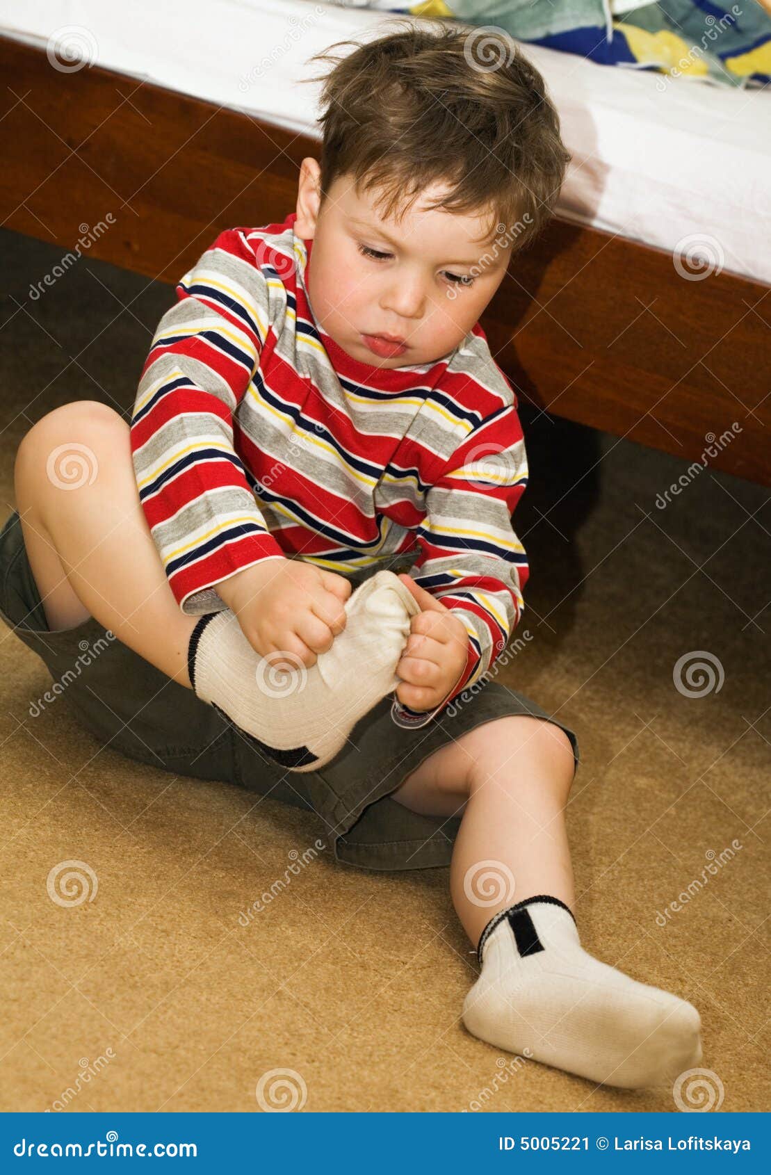 Child with socks stock image. Image of child, dress, funny - 5005221