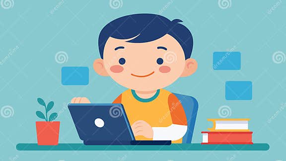 A Child with Special Needs Joyfully Engaged with a Tabletbased Learning ...