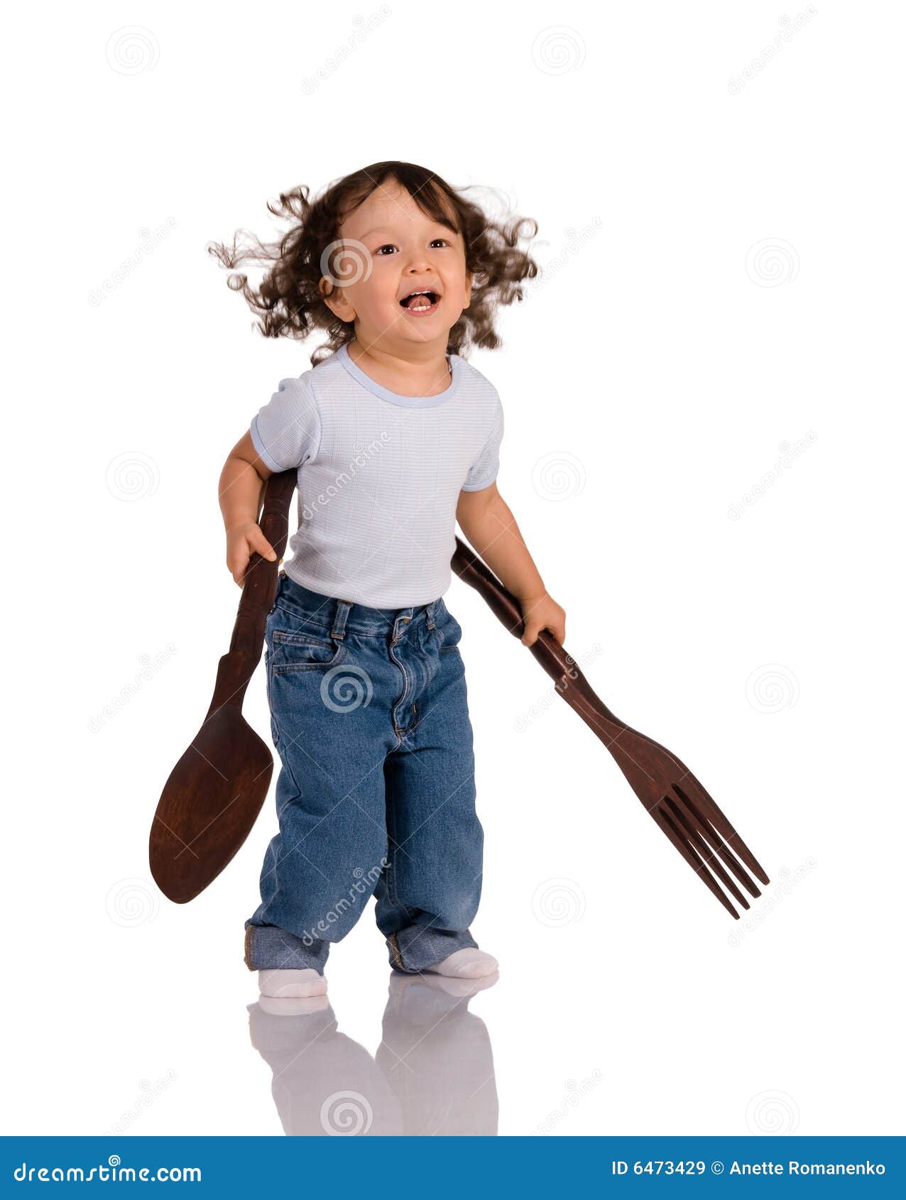 Child with spoon and fork stock image. Image of face, lifestyle - 6473429