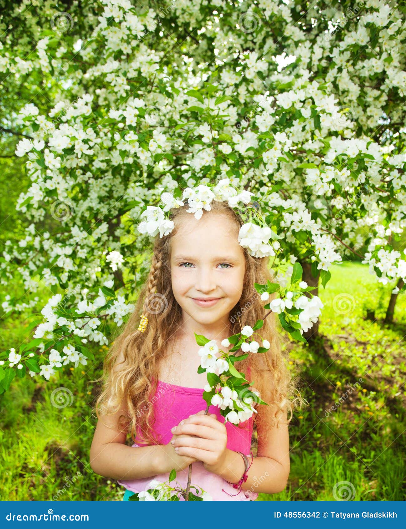 Child at spring stock photo. Image of child, childhood - 48556342