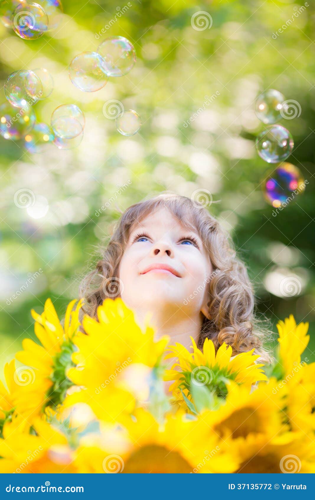 Child in spring stock photo. Image of child, bubbles - 37135772