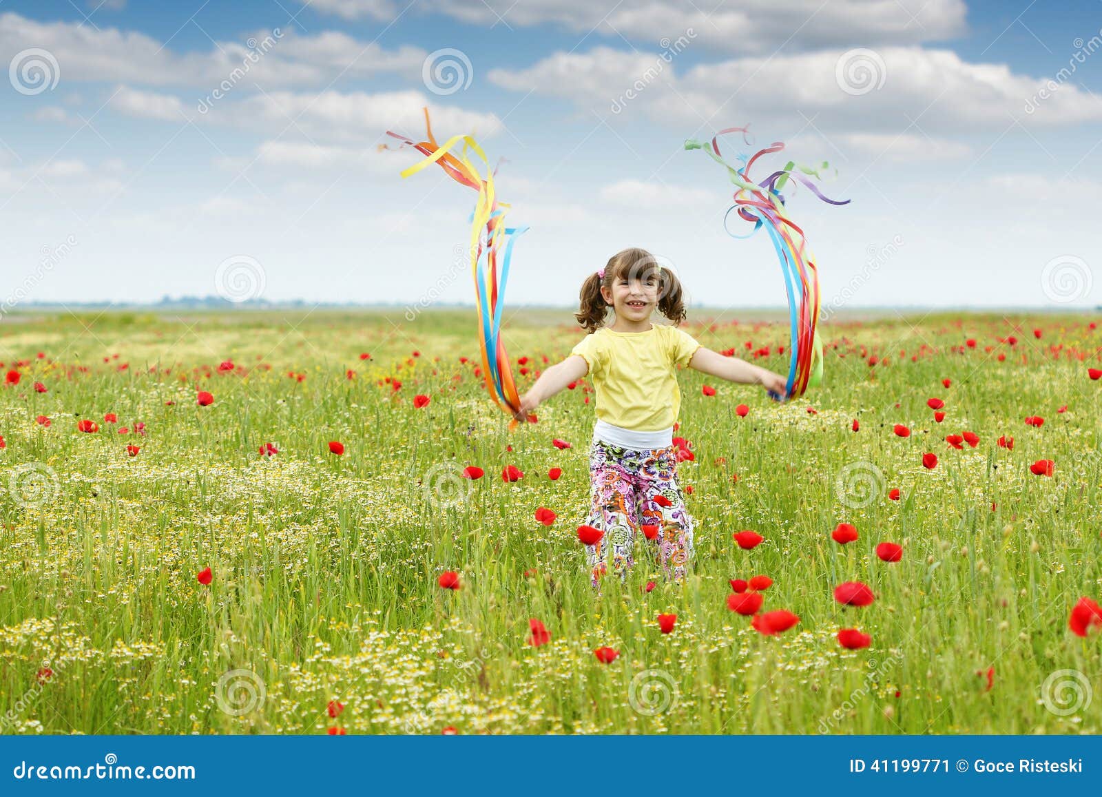 Child on spring meadow stock image. Image of bright, green - 41199771