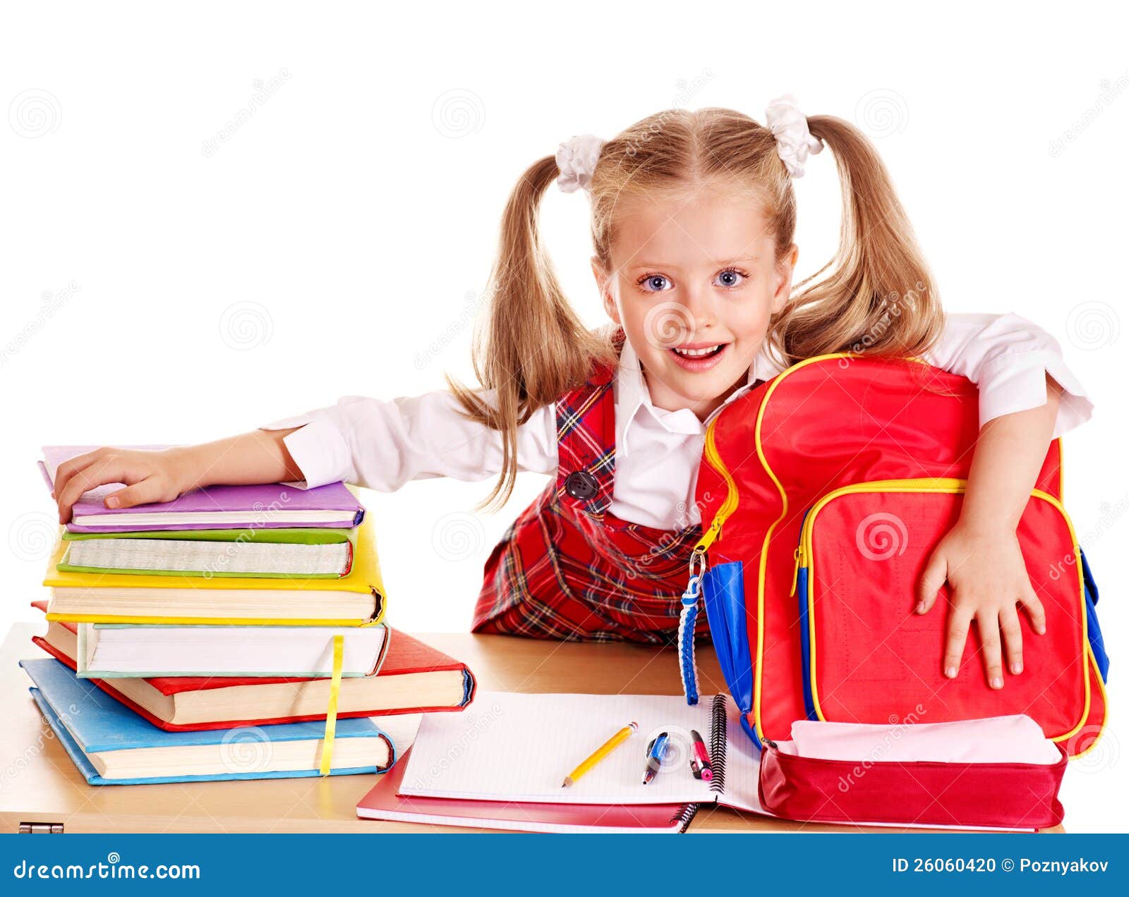 Child with stack book. stock photo. Image of education - 26060420