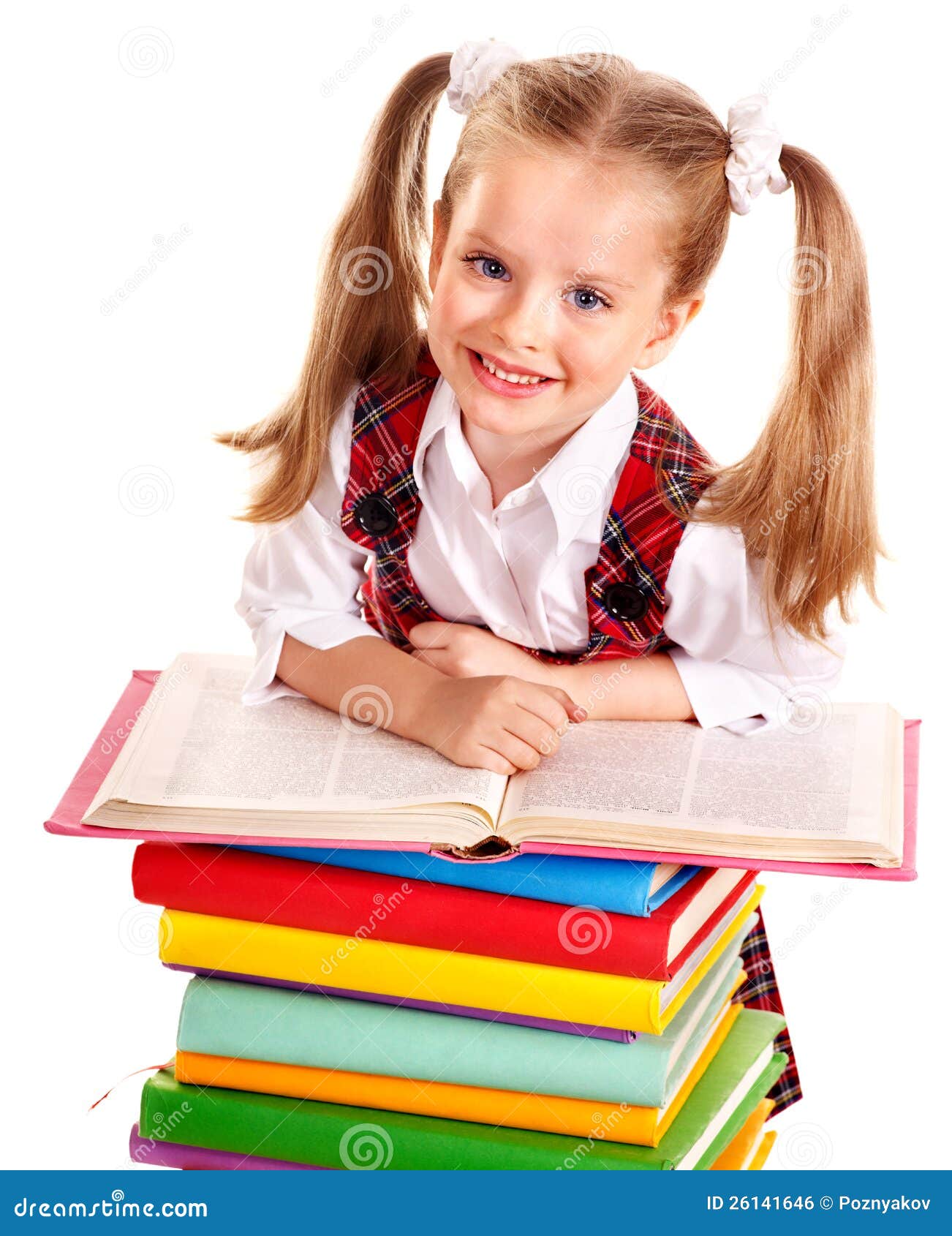 Child with stack book. stock photo. Image of white, beautiful - 26141646