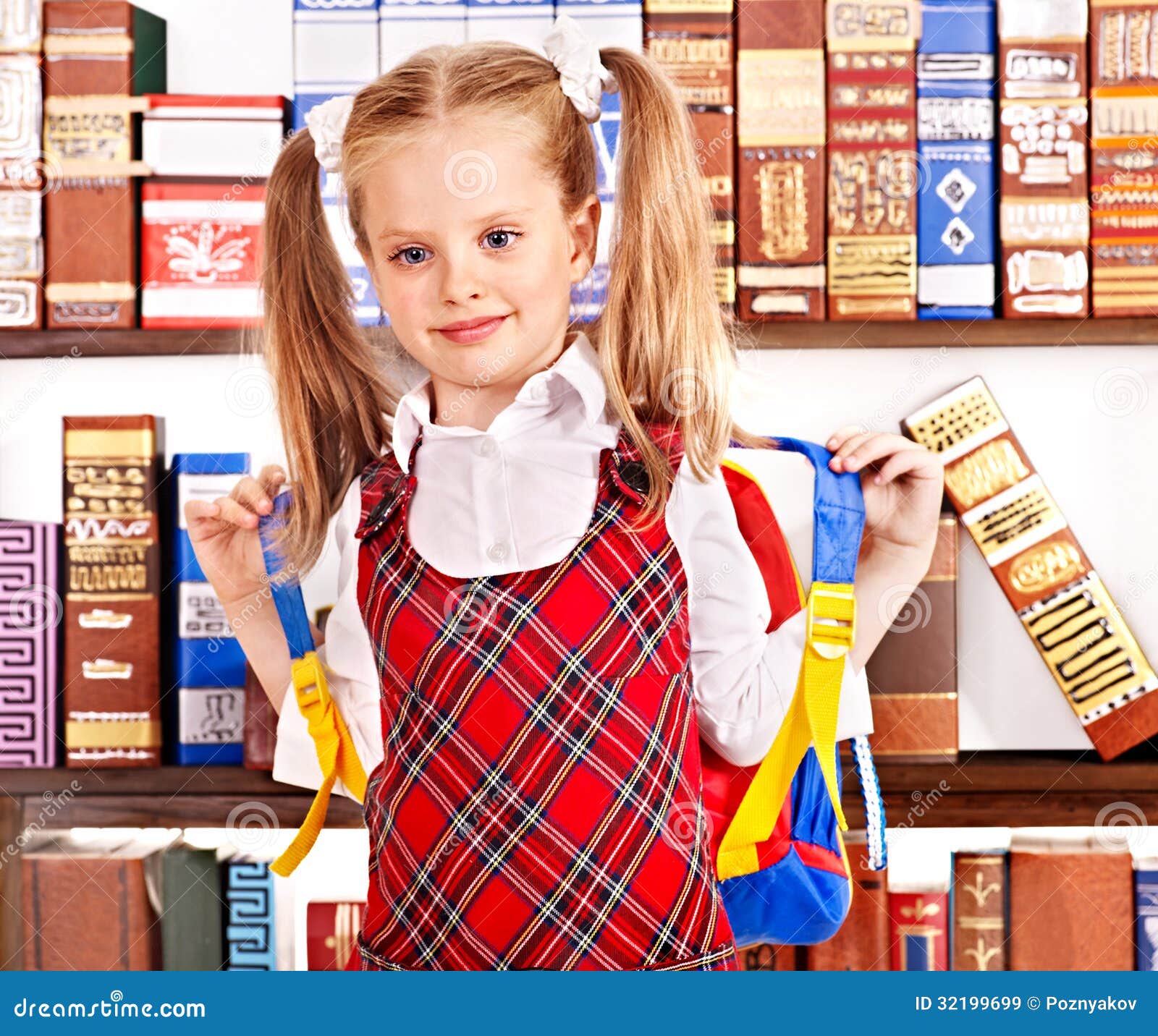 Child with stack book. stock image. Image of elementary - 32199699