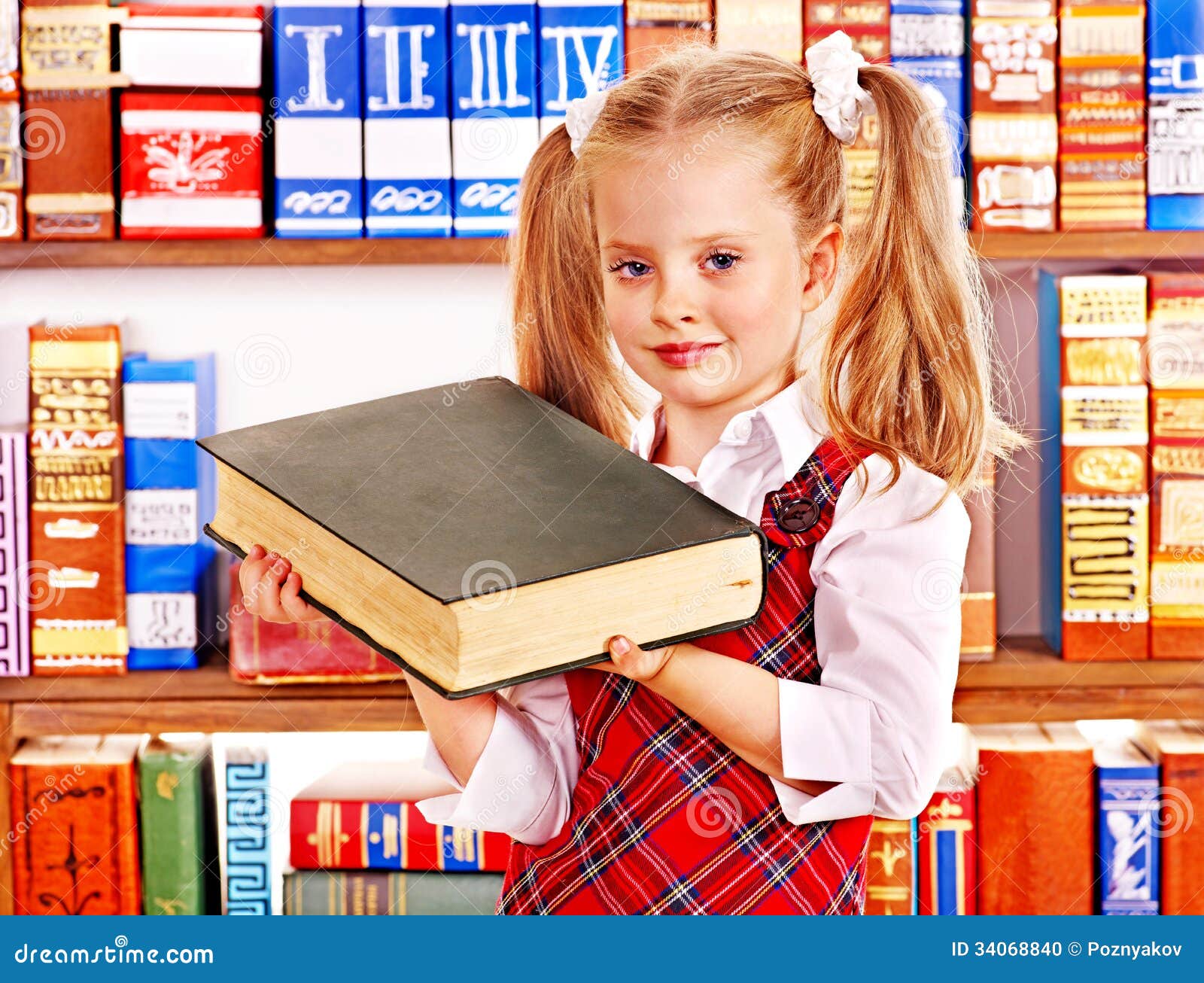 Child with stack book. stock photo. Image of elementary - 34068840