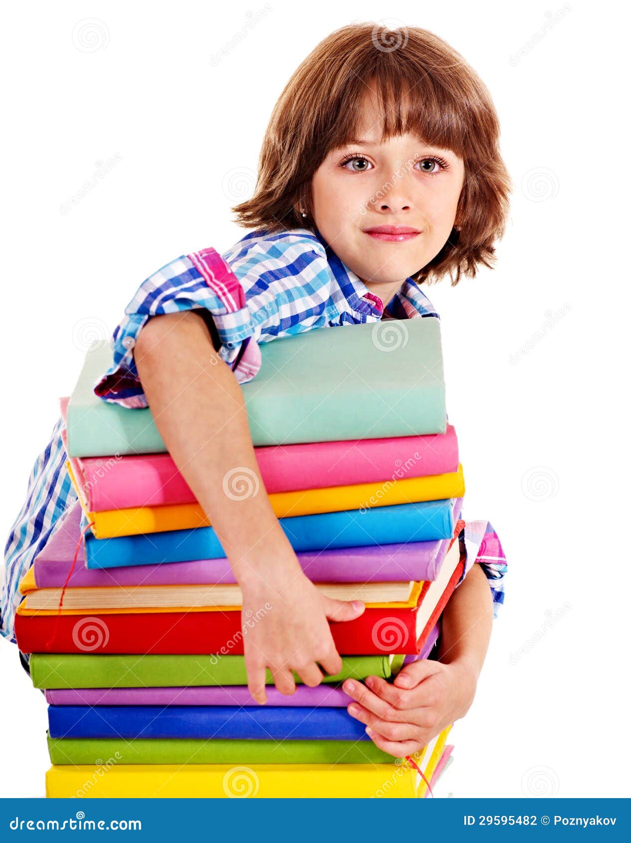 Child with stack of books. stock photo. Image of cute - 29595482