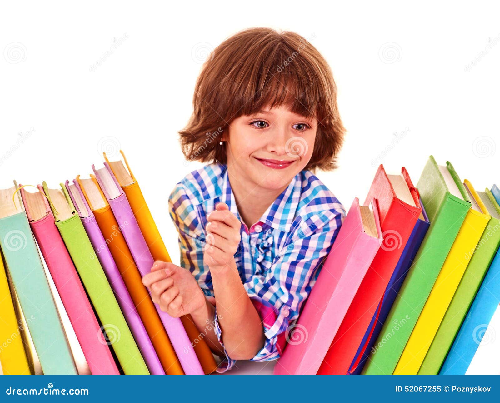 Child with stack of books stock image. Image of intelligence - 52067255