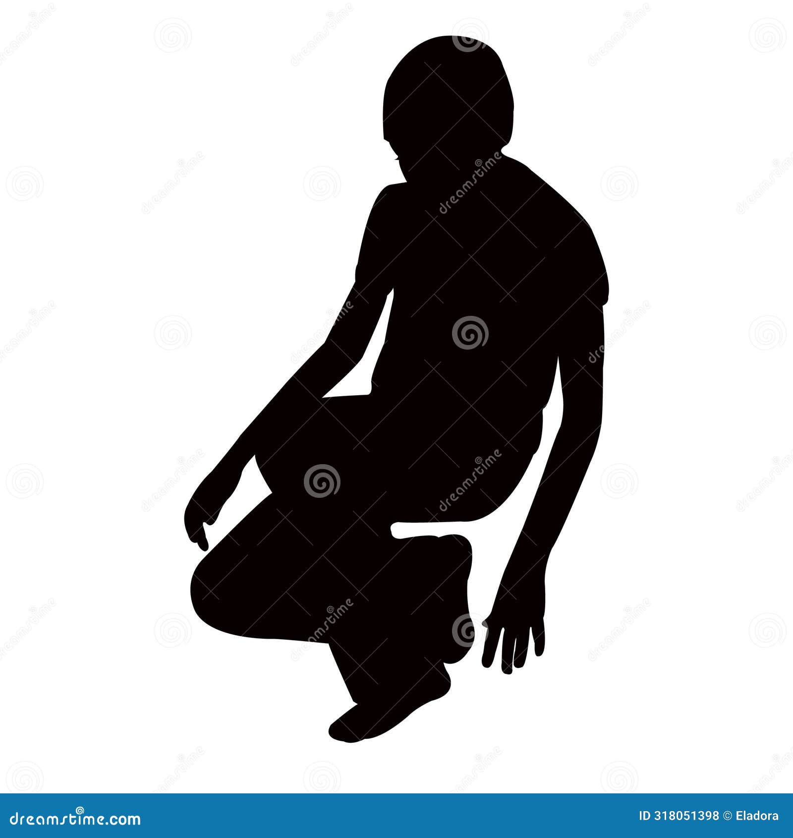 A Child Standing Body Silhouette Vector Stock Vector - Illustration of ...