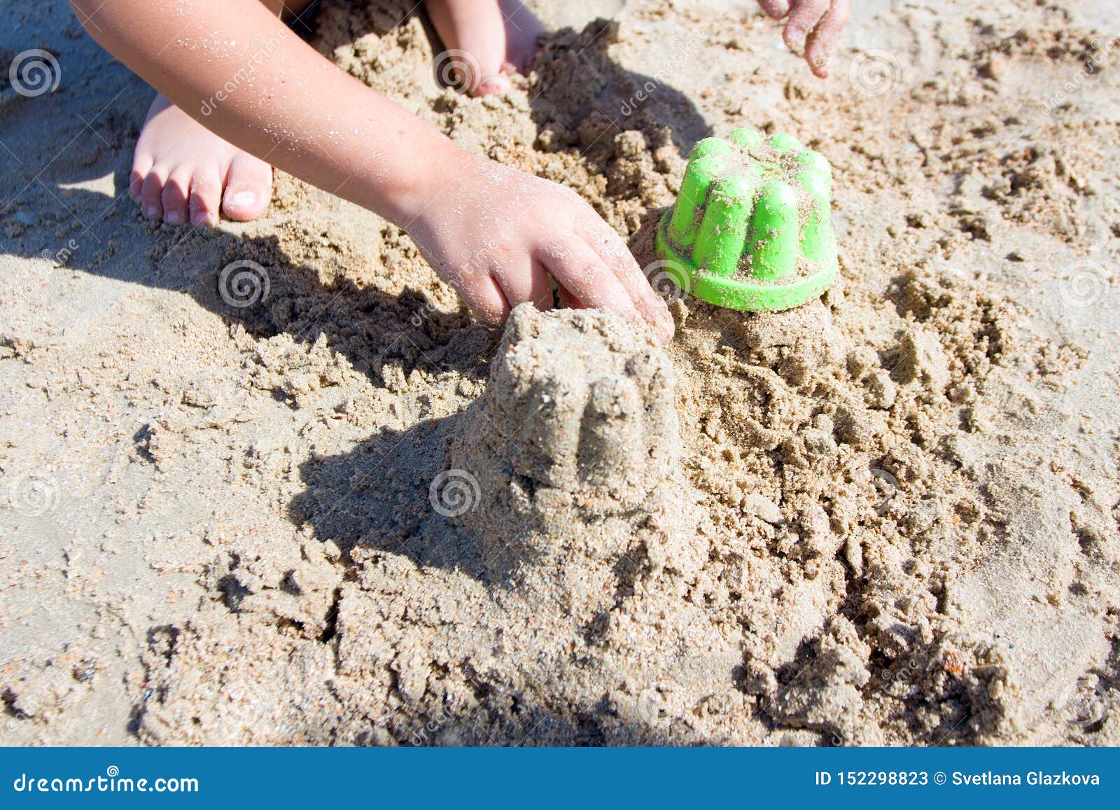 The Child is Standing Out of the Sand Stock Image - Image of baby, cute ...