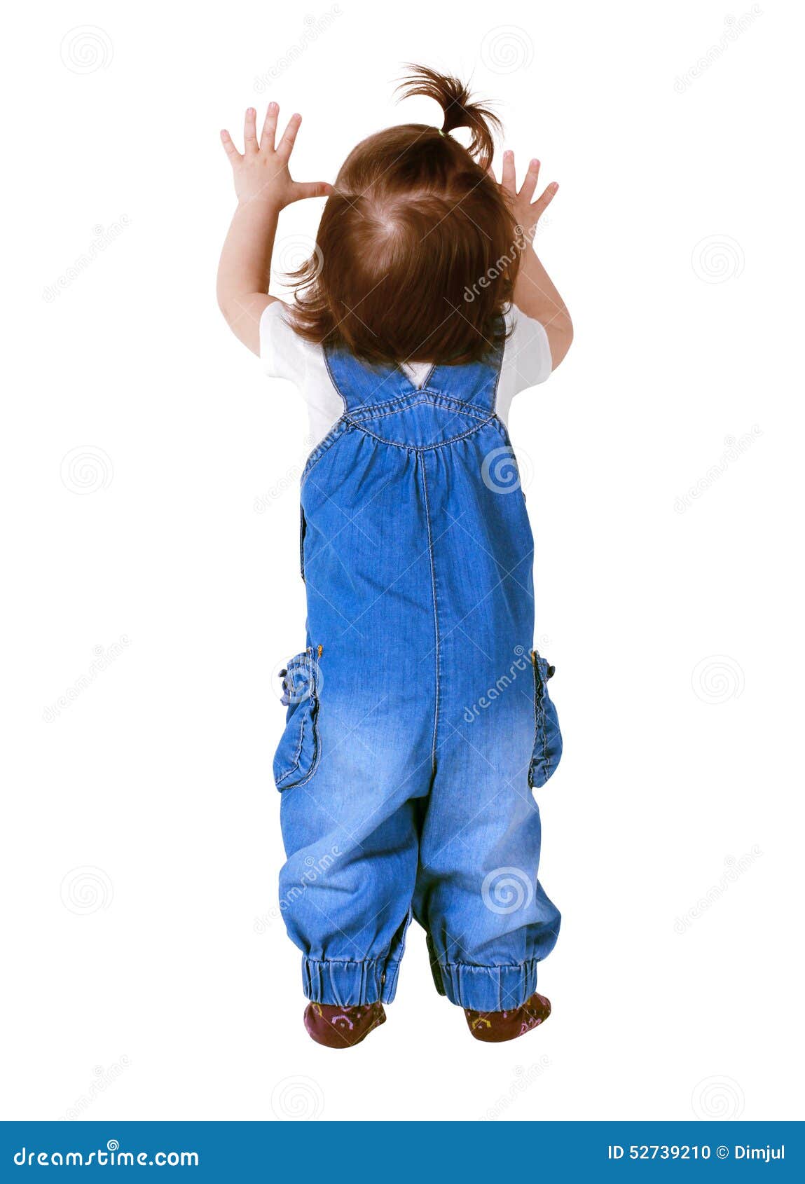 Child Stands, Isolated on White. Back View Stock Photo - Image of stand ...