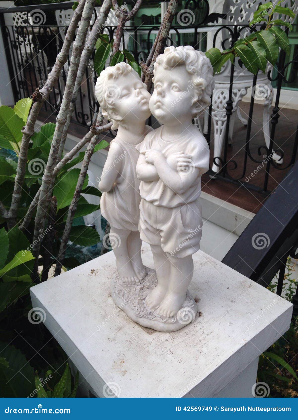 Child statue stock image. Image of statue, cute, white - 42569749