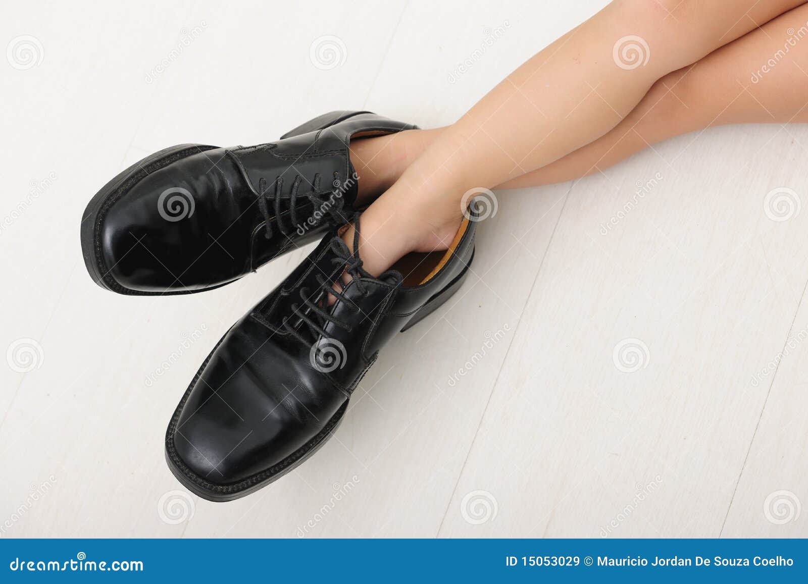 Child Stepping into Father S Shoes Stock Image - Image of aspirations ...